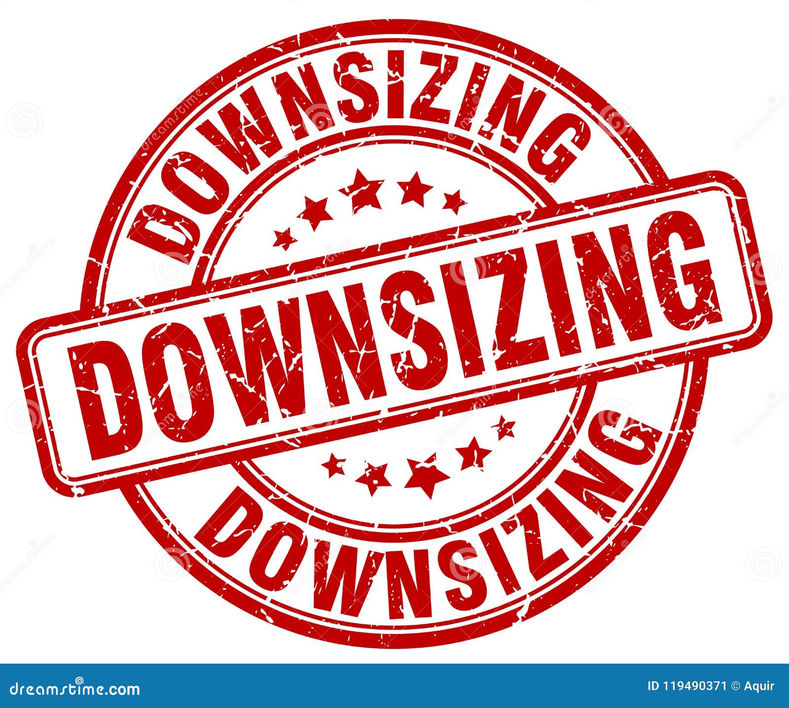 Downsizing red stamp stock vector. Illustration of rubber - 119490371