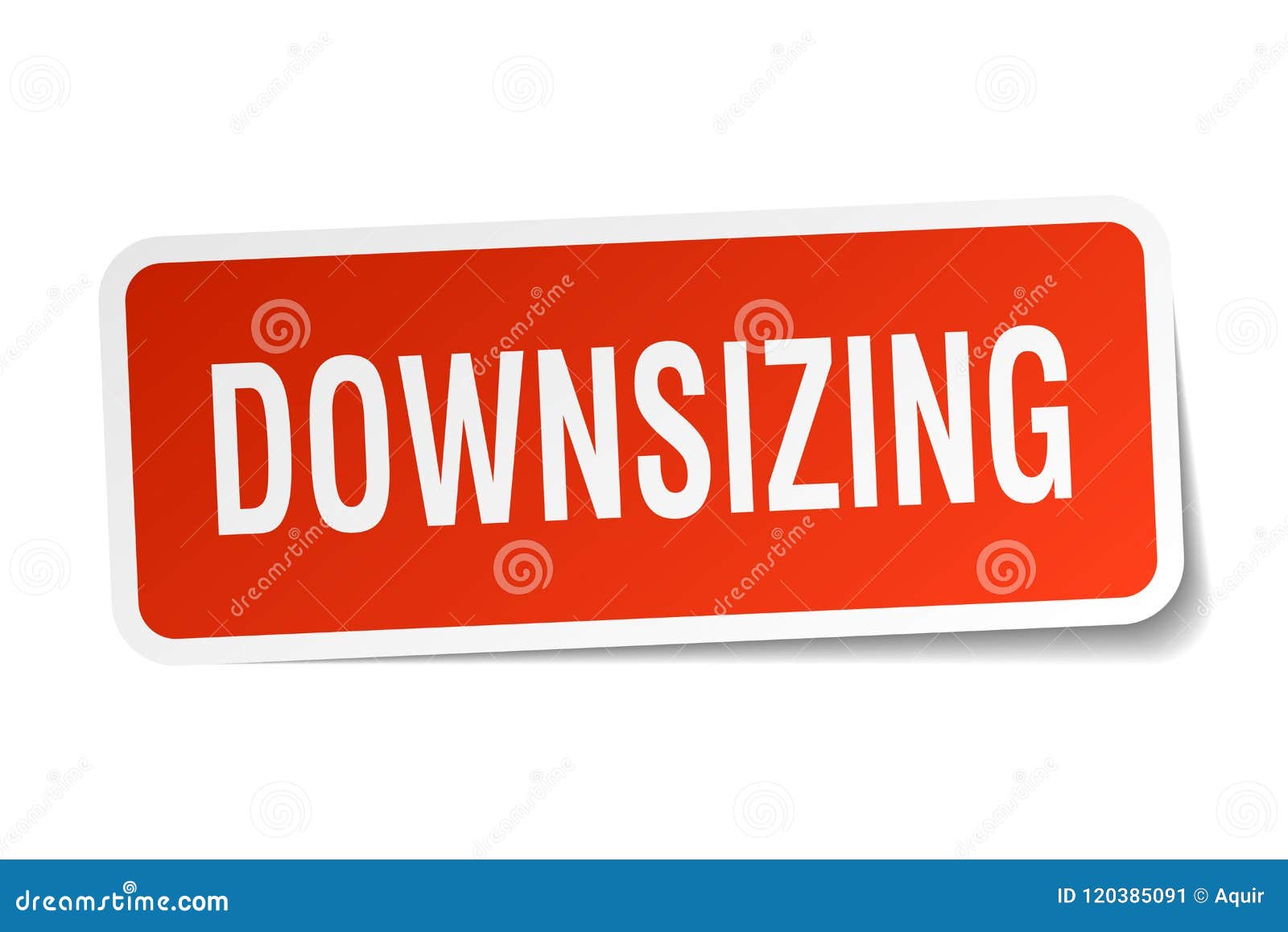 Downsizing sticker stock vector. Illustration of background - 120385091