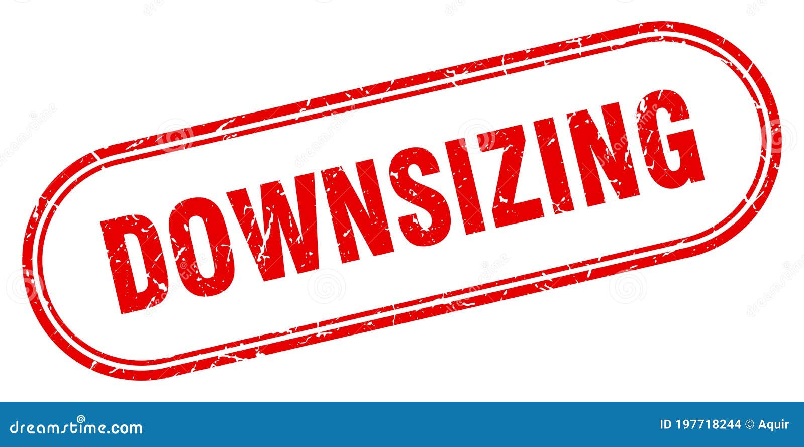 Downsizing stamp stock vector. Illustration of sign - 197718244