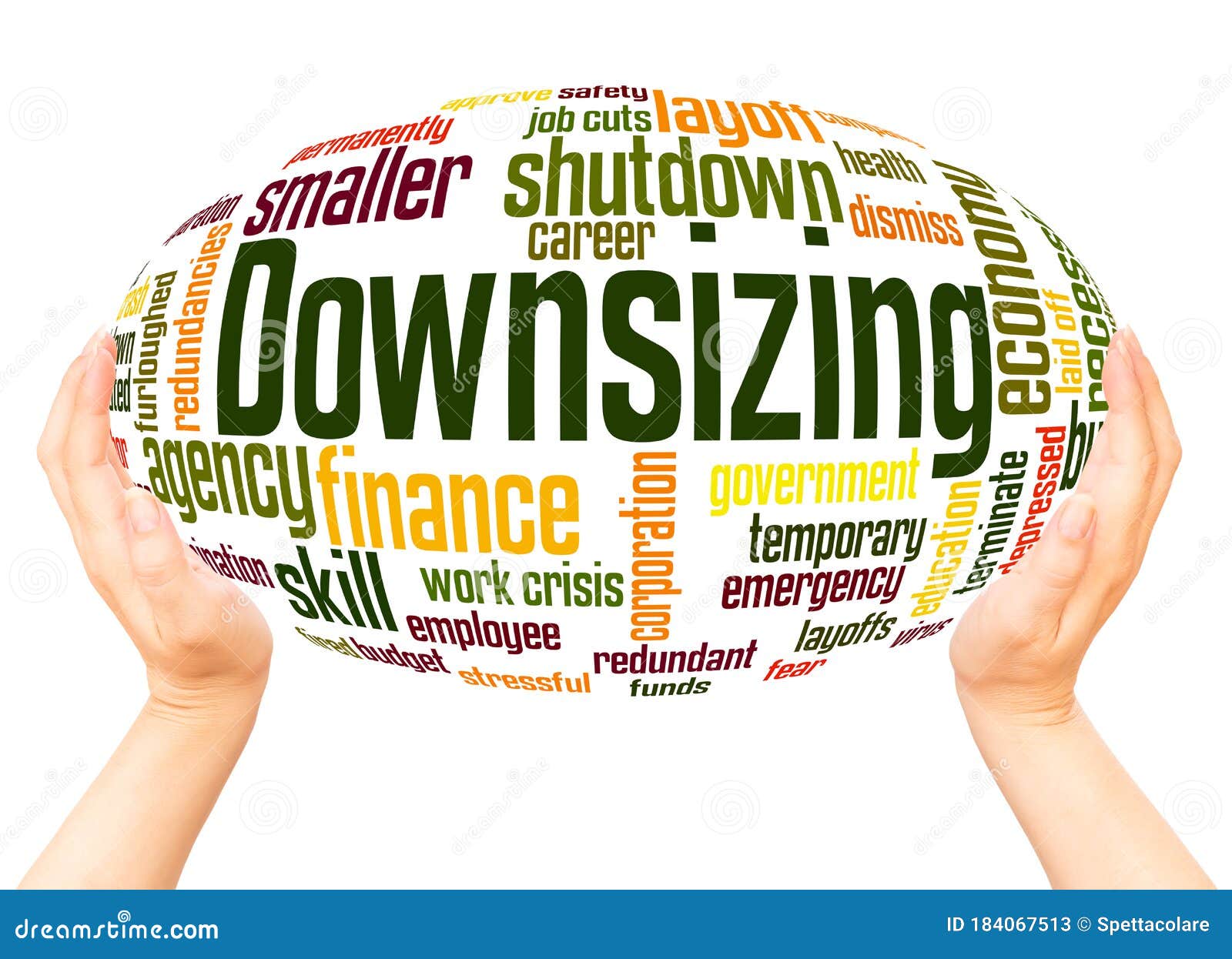 Downsizing Word Cloud Concept On A Blackboard Royalty-Free Stock Photo ...