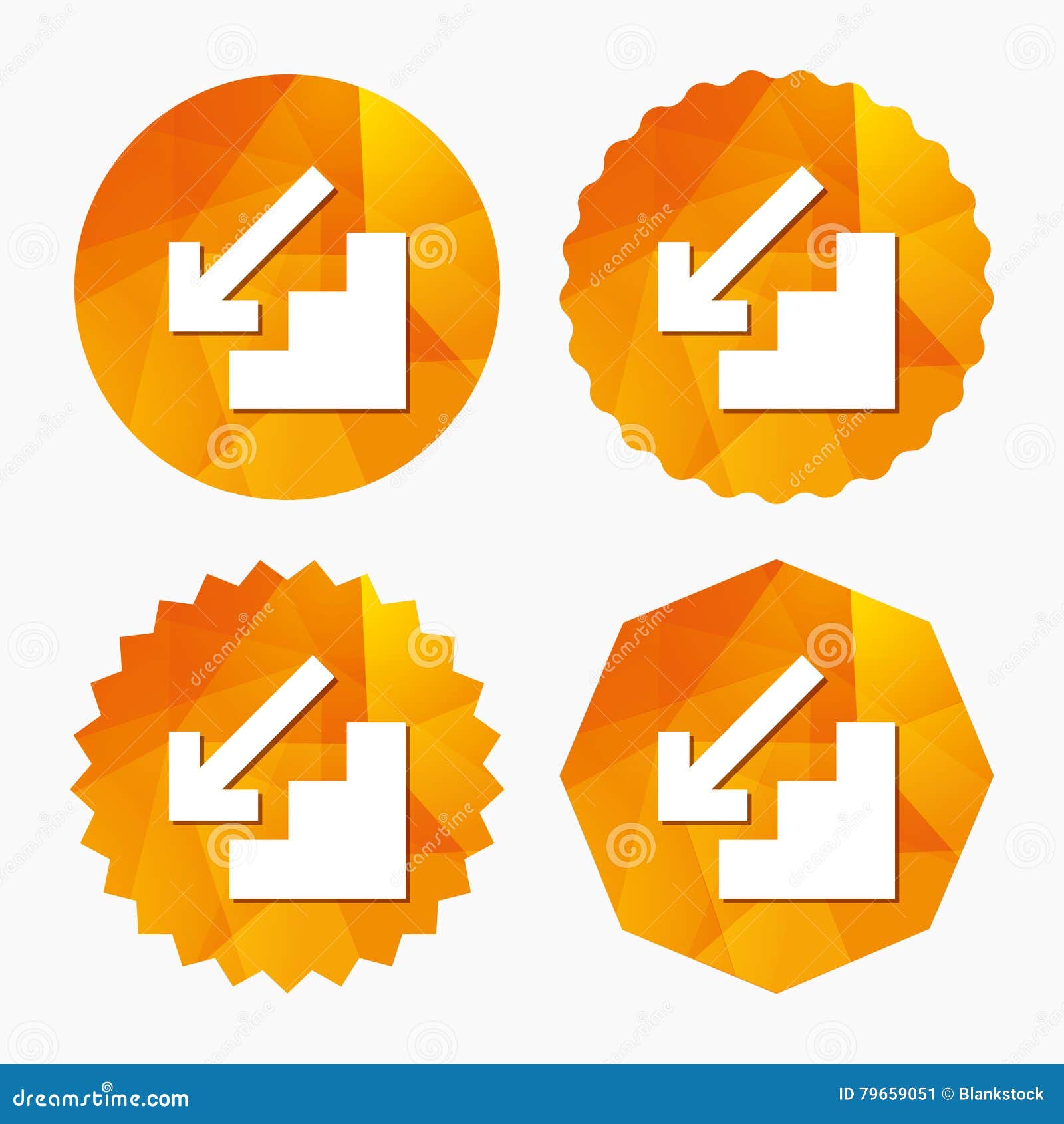 Downstairs Icon. Down Arrow Sign Stock Vector - Illustration of mark ...