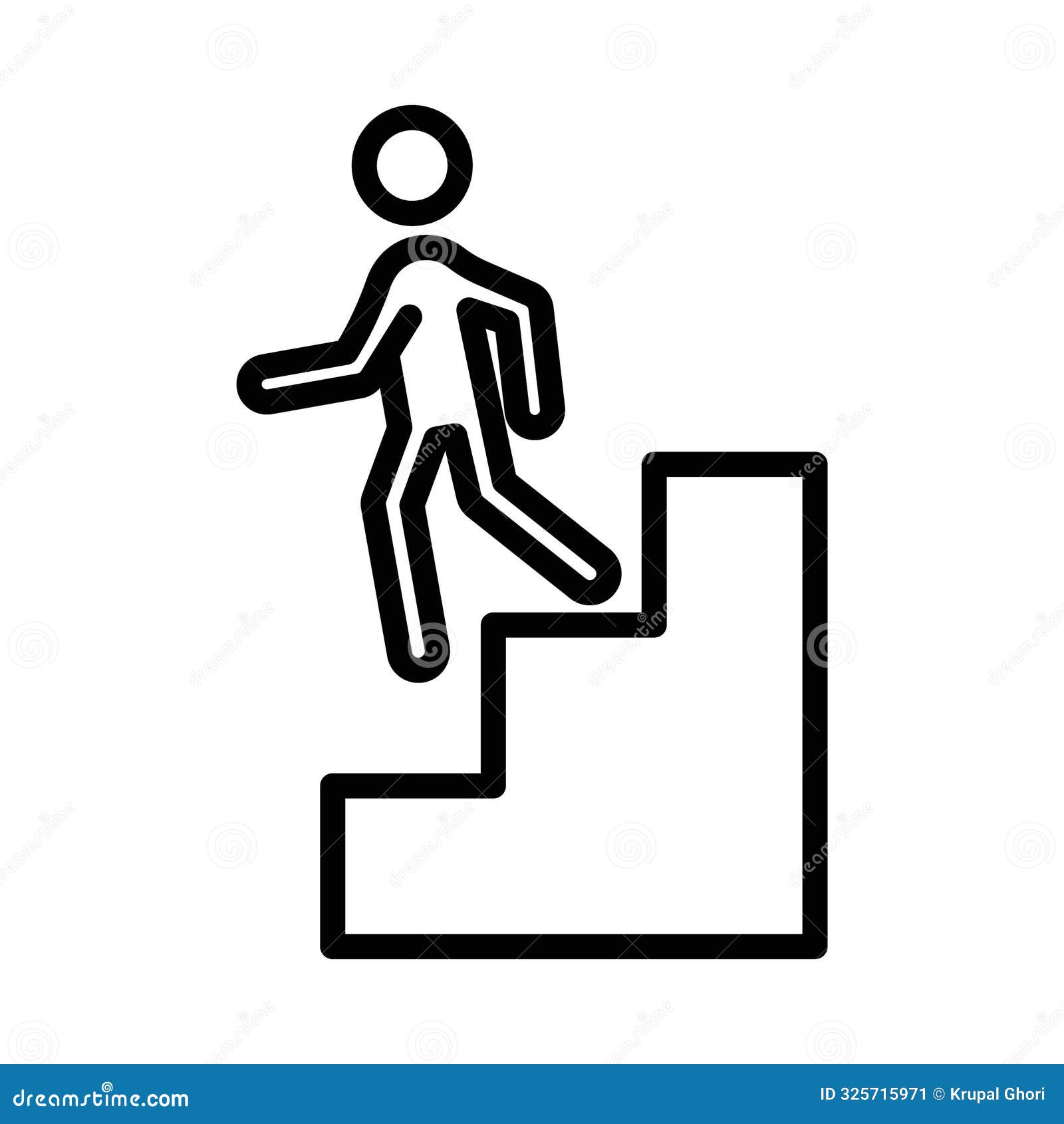 Downstairs Icon Set Stairway Illustrations for Architecture and ...