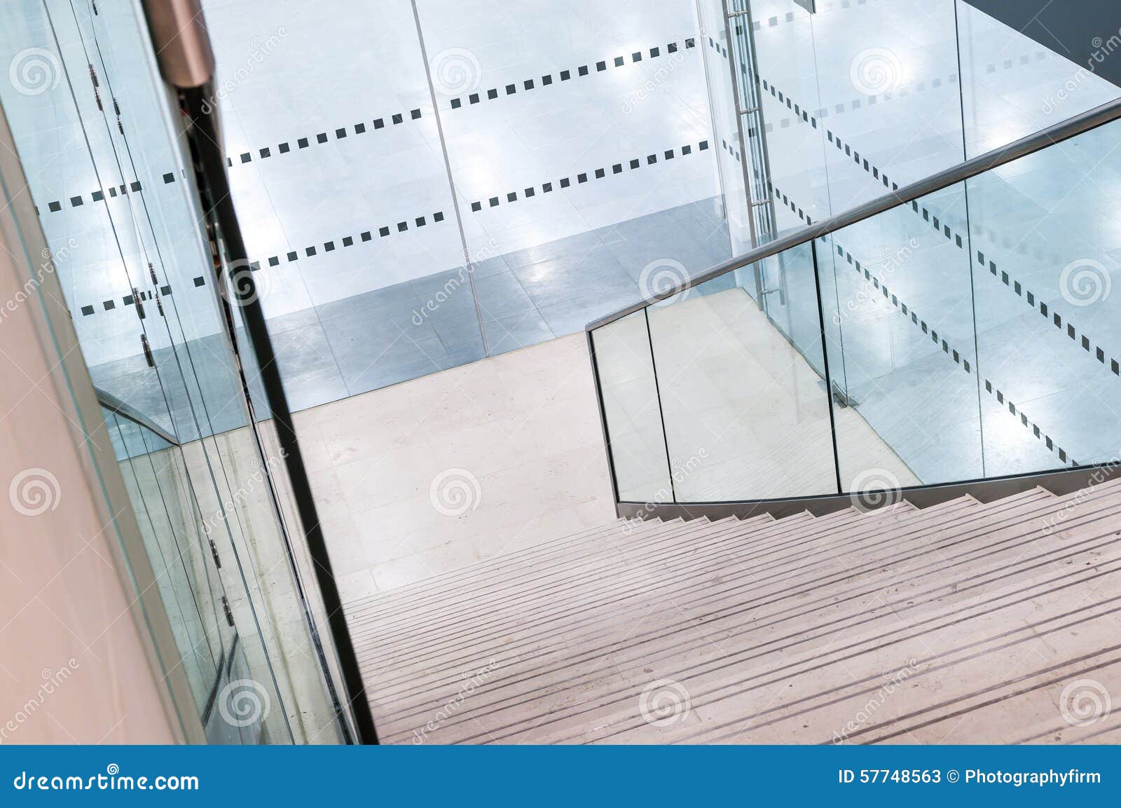 Downstairs stock image. Image of open, glass, pillar - 57748563