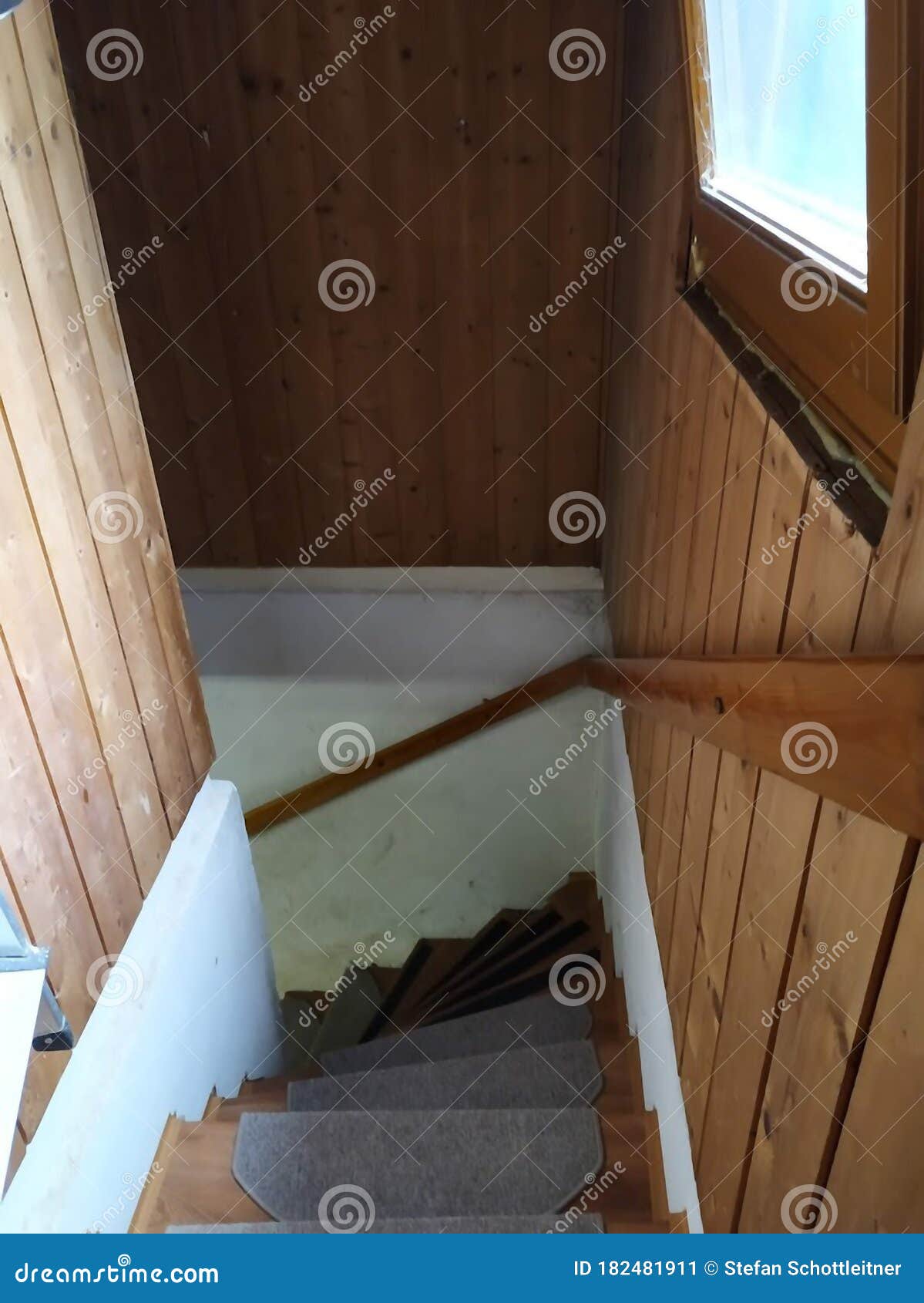 Downstairs To a Basement from a House Stock Image - Image of interior ...