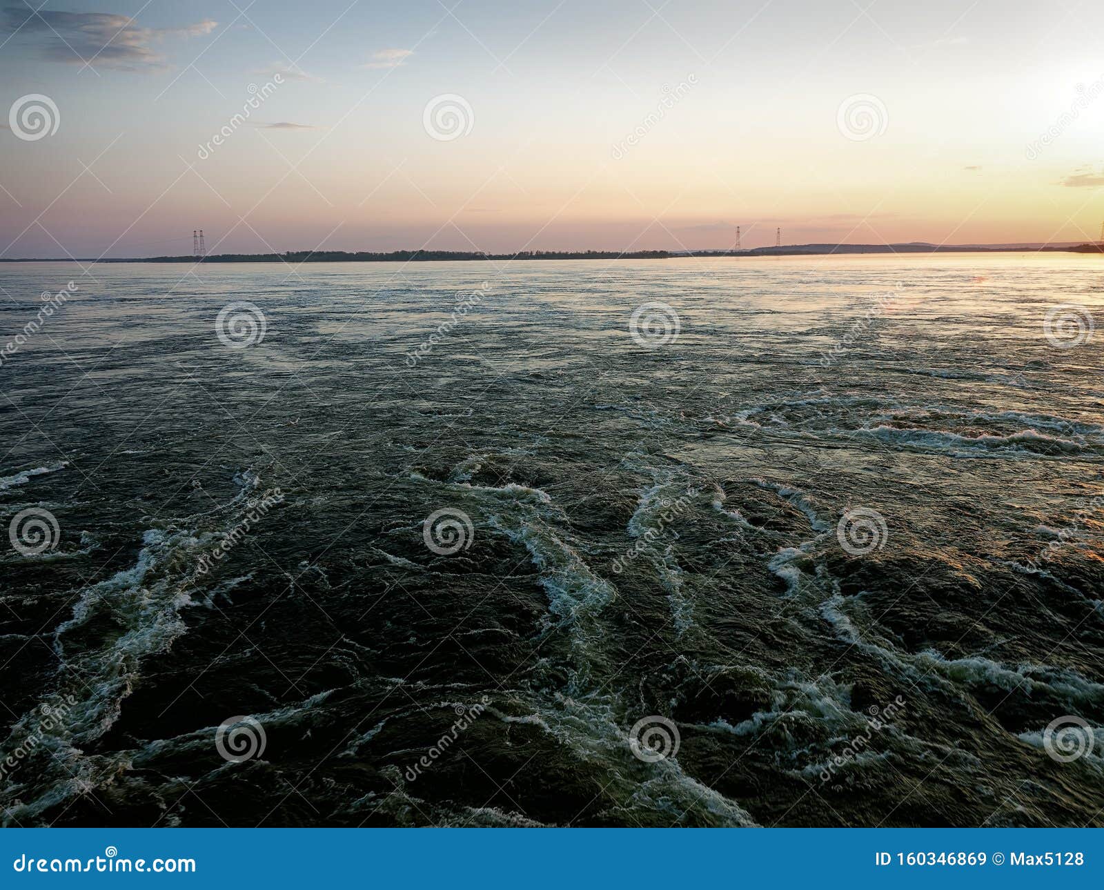 Downstream of the Dam on the Volga River Stock Image - Image of ...