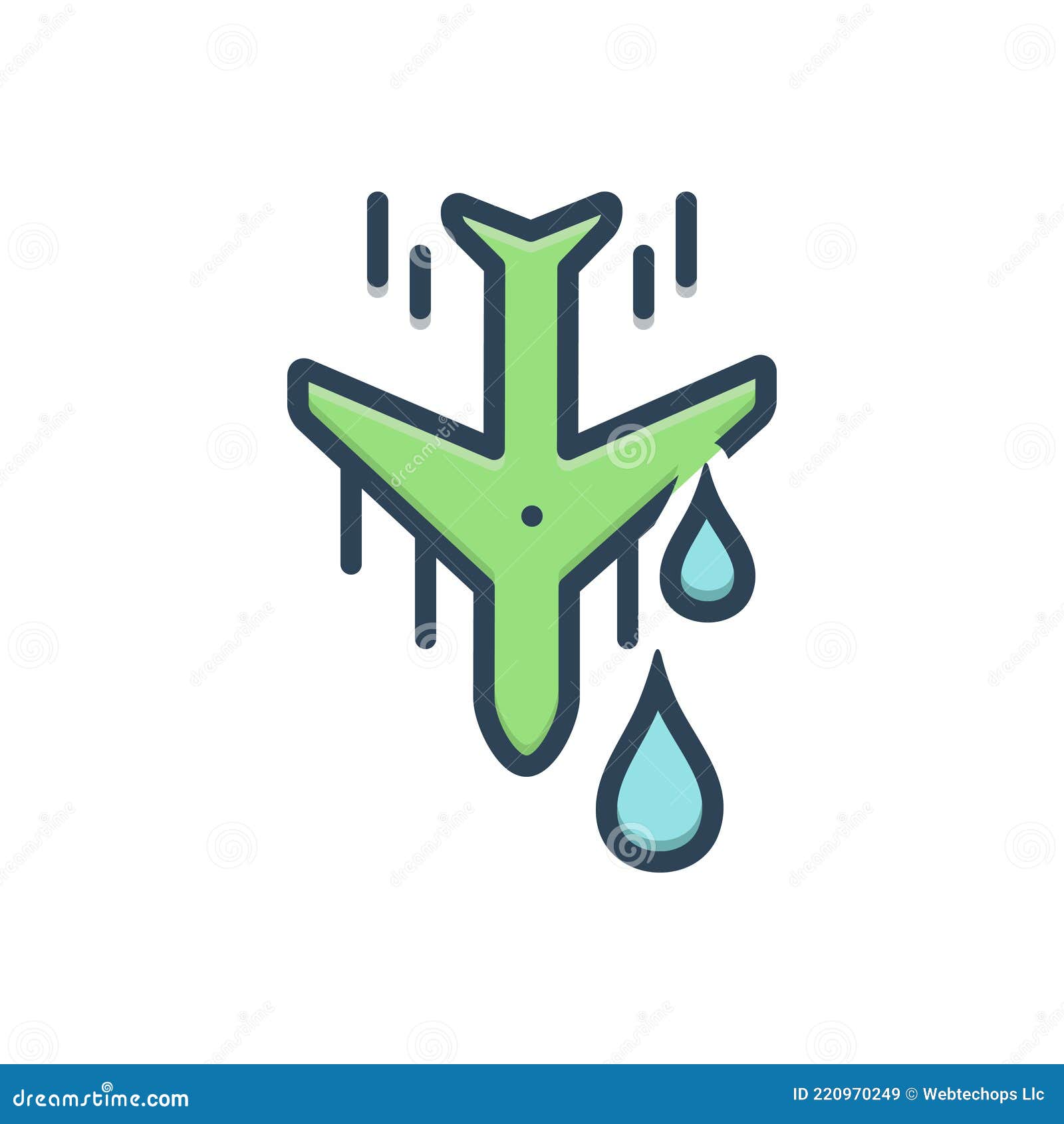 Color Illustration Icon for Downstream, Aeroplane and Land Stock ...