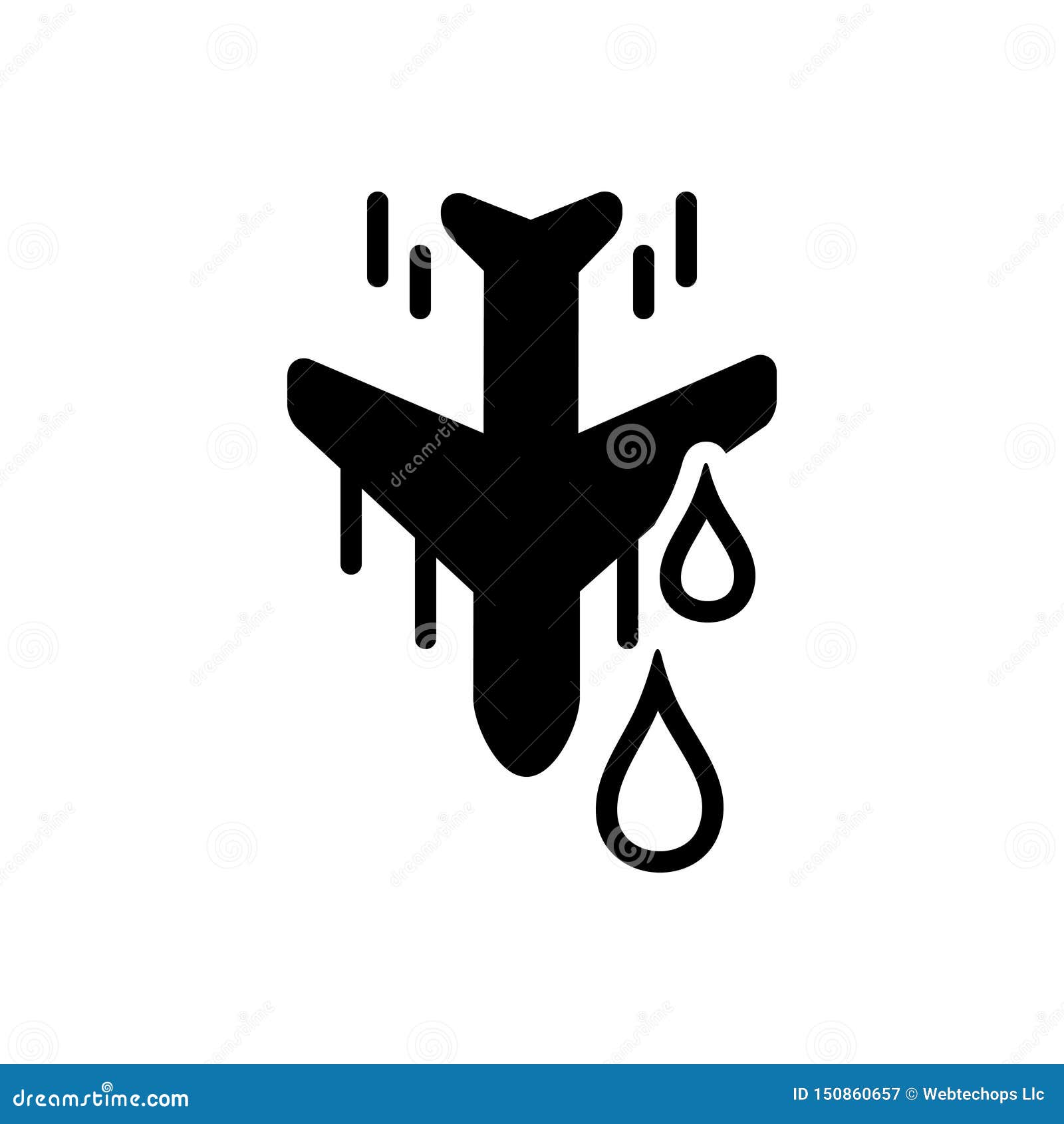 Mix Icon For Downstream, Aeroplane And Land Stock Photo | CartoonDealer ...