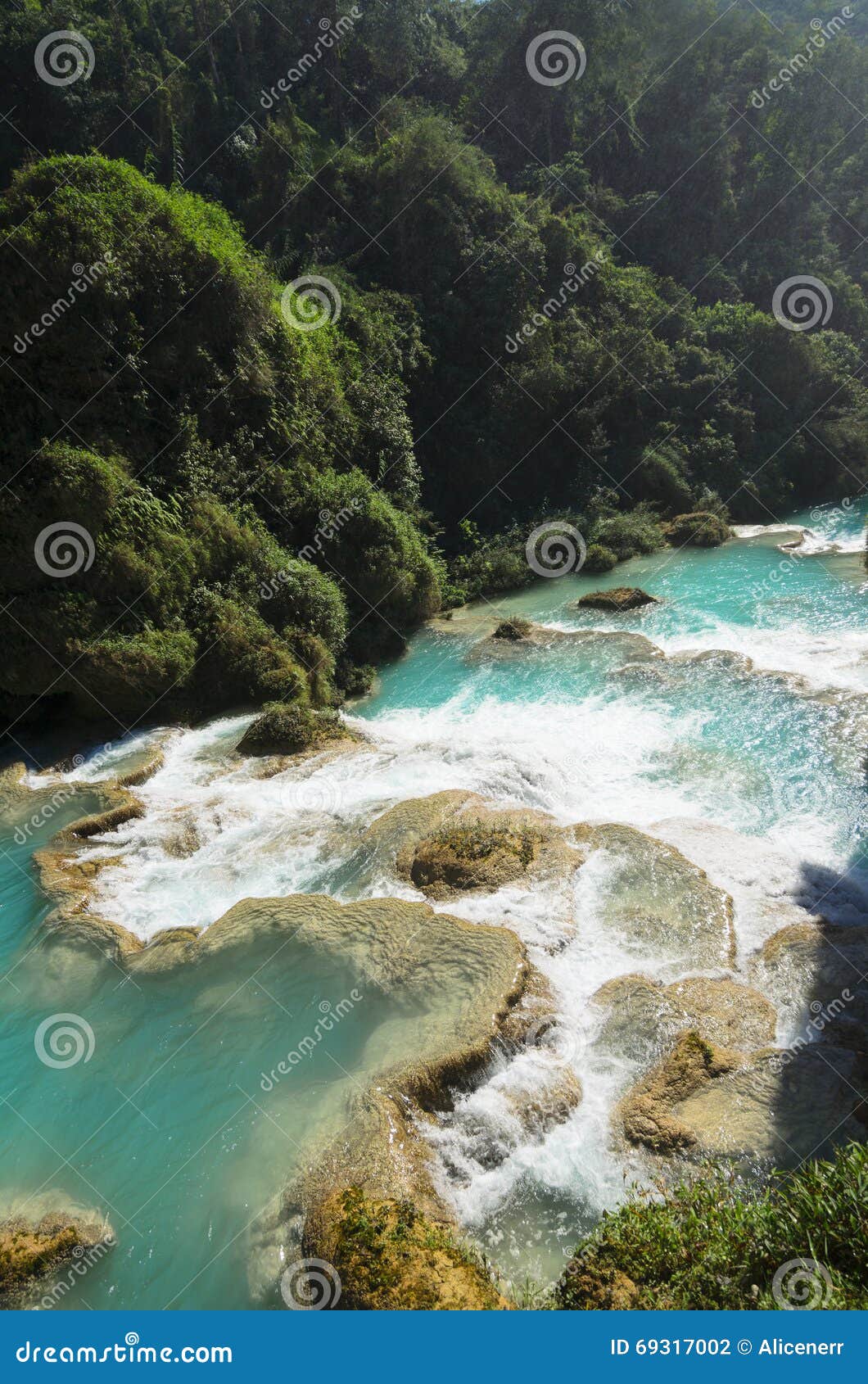 Powerful River Flow At Huka Falls In New Zealand Stock Photography ...