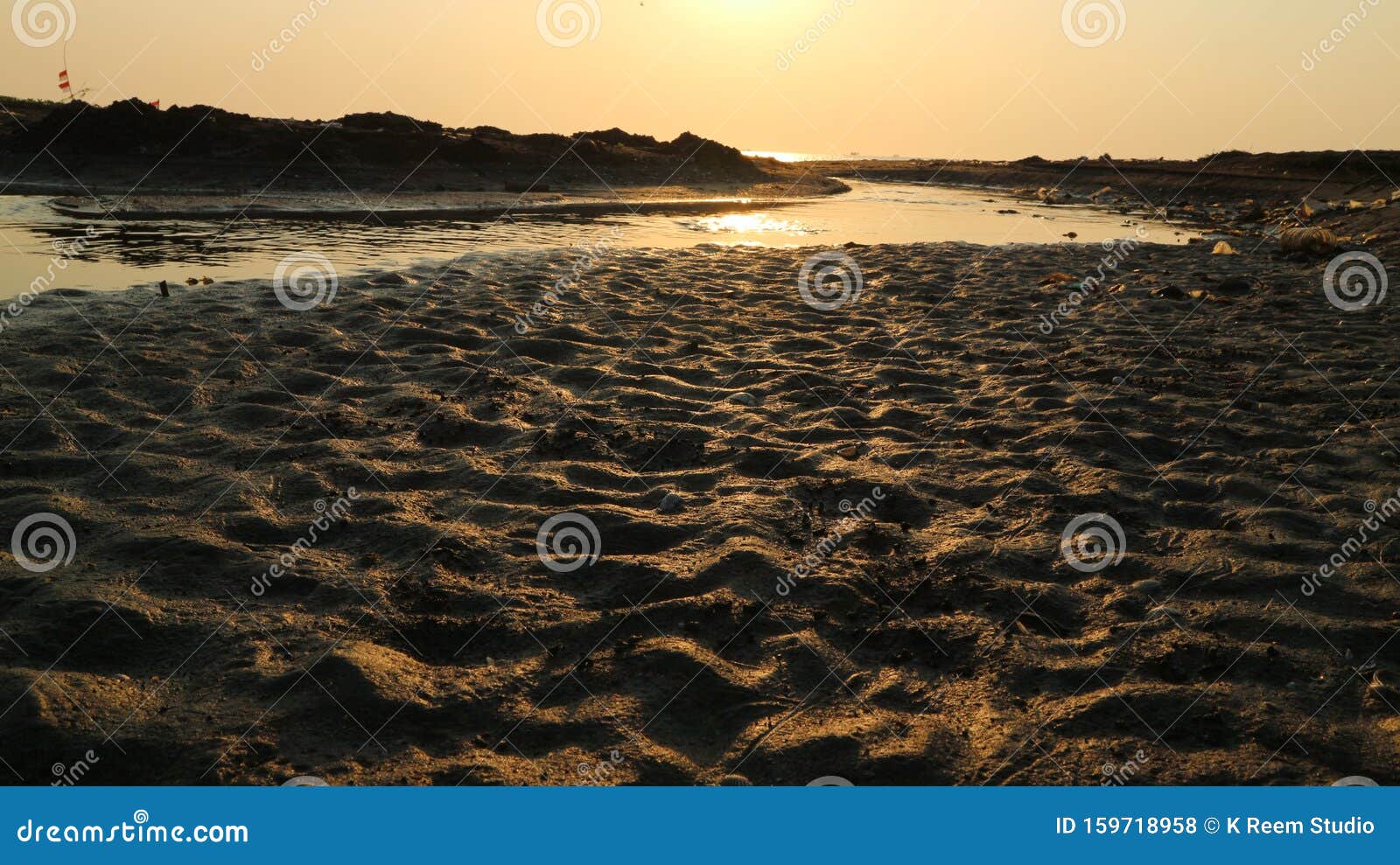 Downstream River Water Receded, the Texture of the River Land Looks ...