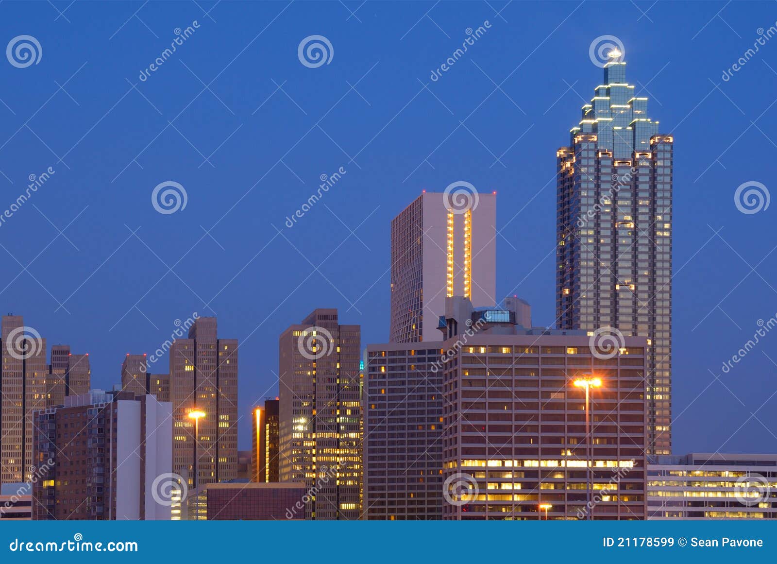 Downtown Atlanta Cityscape stock image. Image of road - 21178599