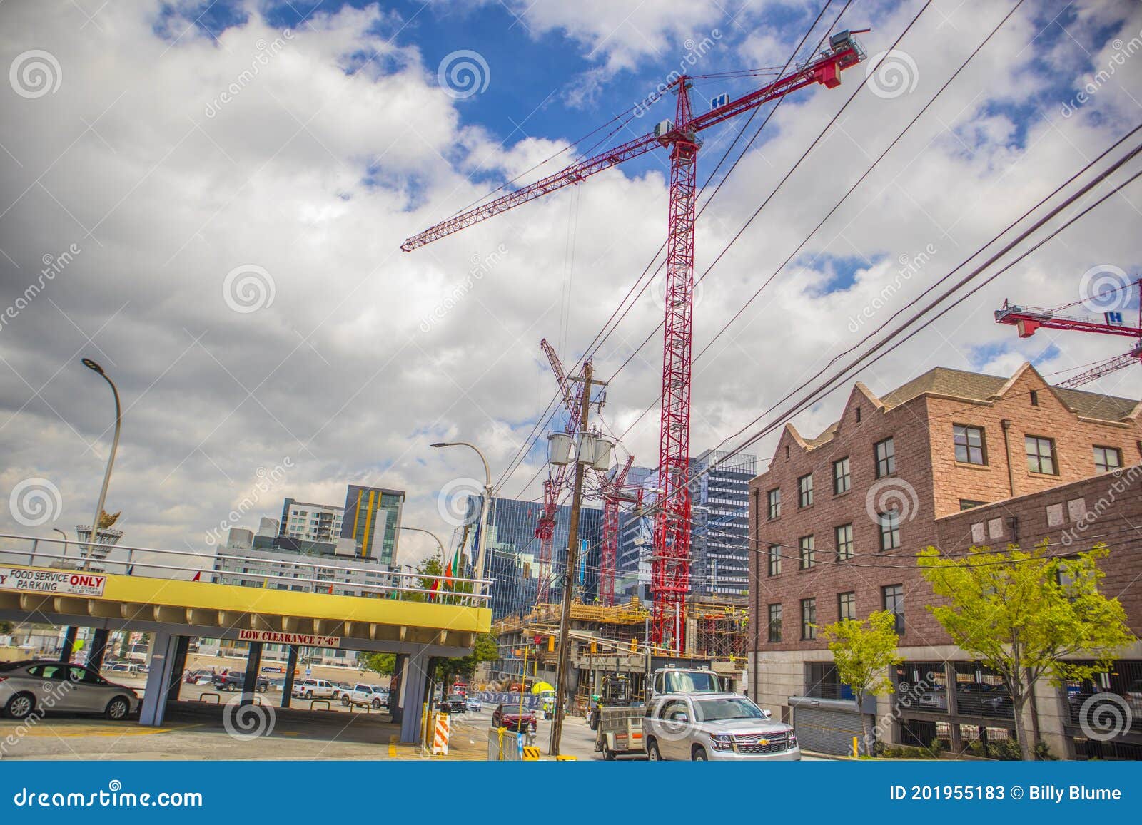 Downtown Atlanta Construction Crane Editorial Stock Photo - Image of ...