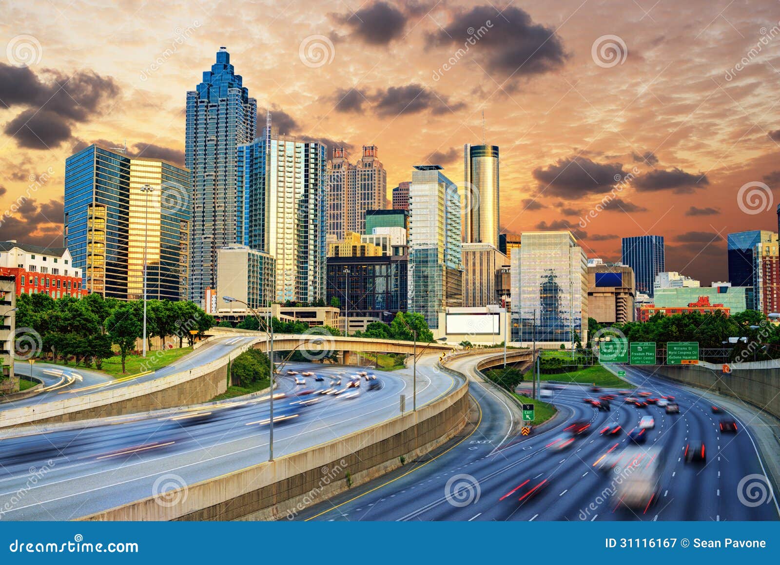 Downtown Atlanta stock image. Image of financial, afternoon - 31116167