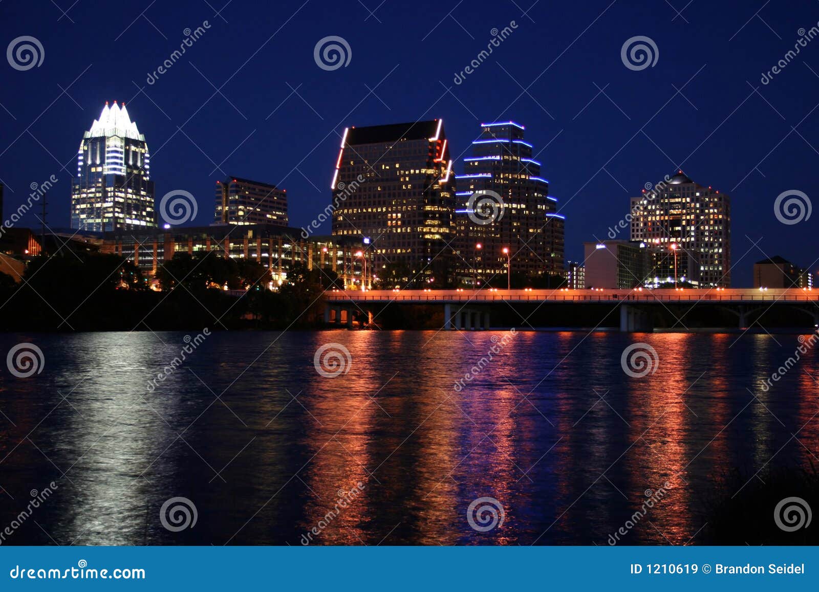 Downtown Austin, Texas at Night Stock Image - Image of capital, capitol ...