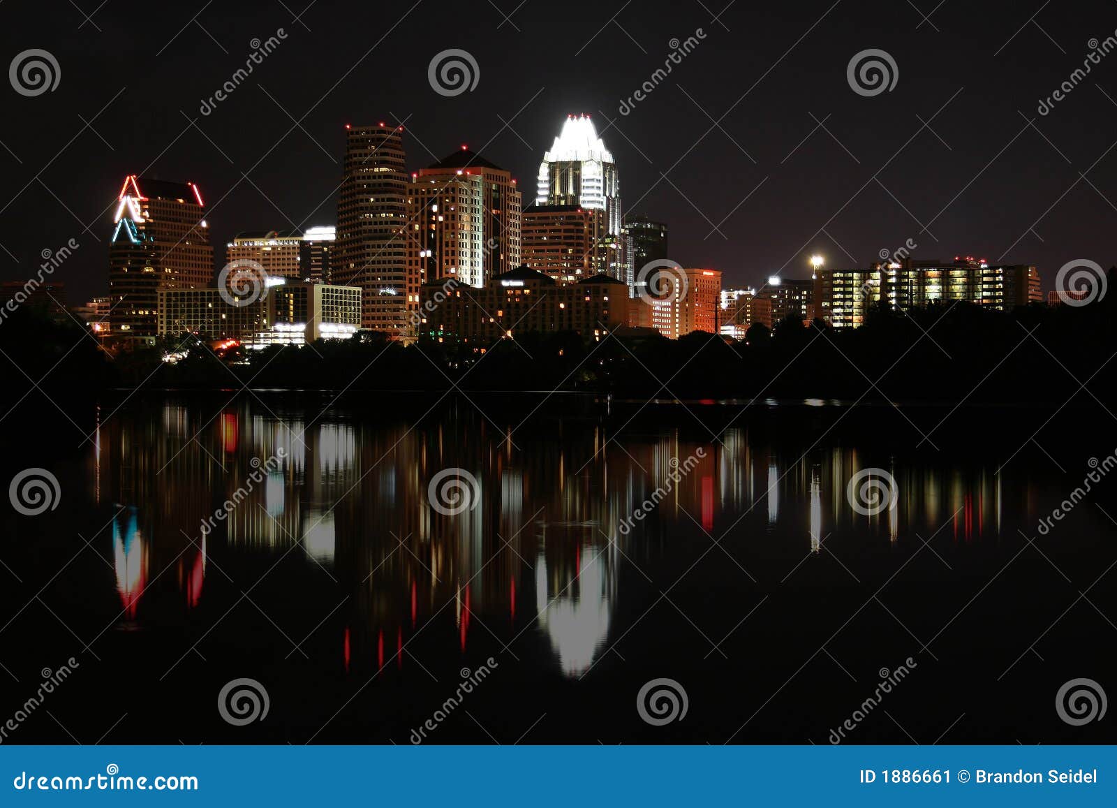 Downtown Austin, Texas at Night Stock Image - Image of life, business ...