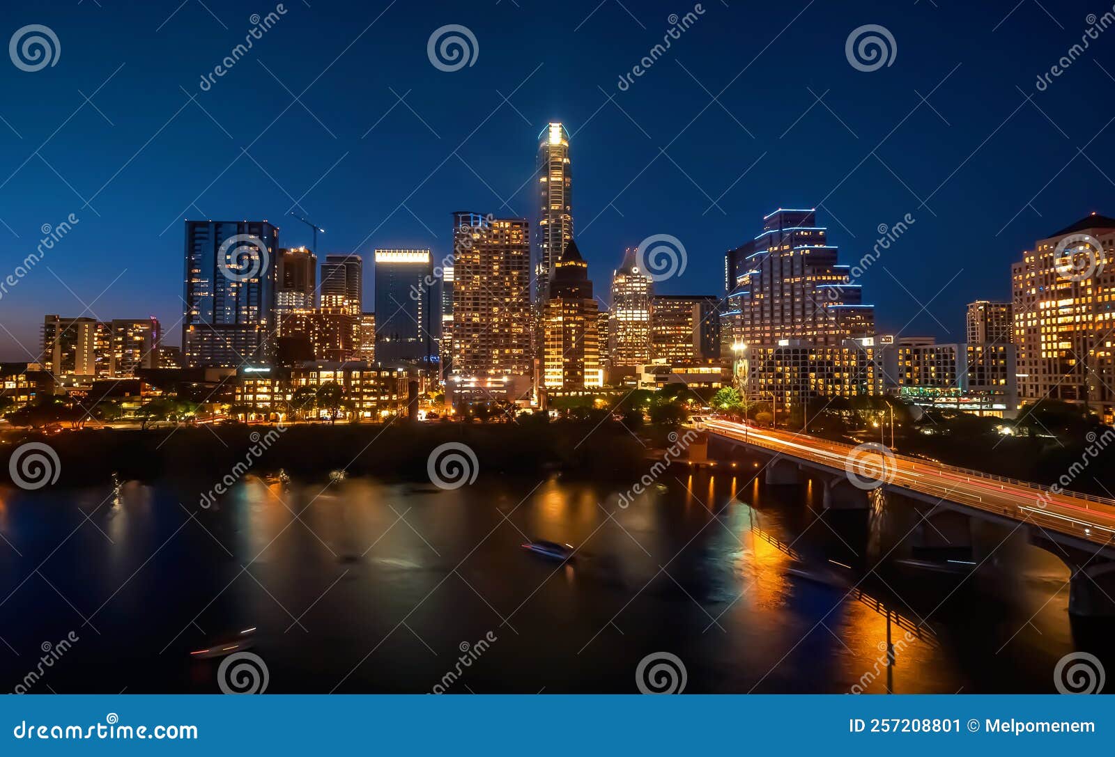 Downtown Austin Texas Skyline and Colorado River Stock Image - Image of ...