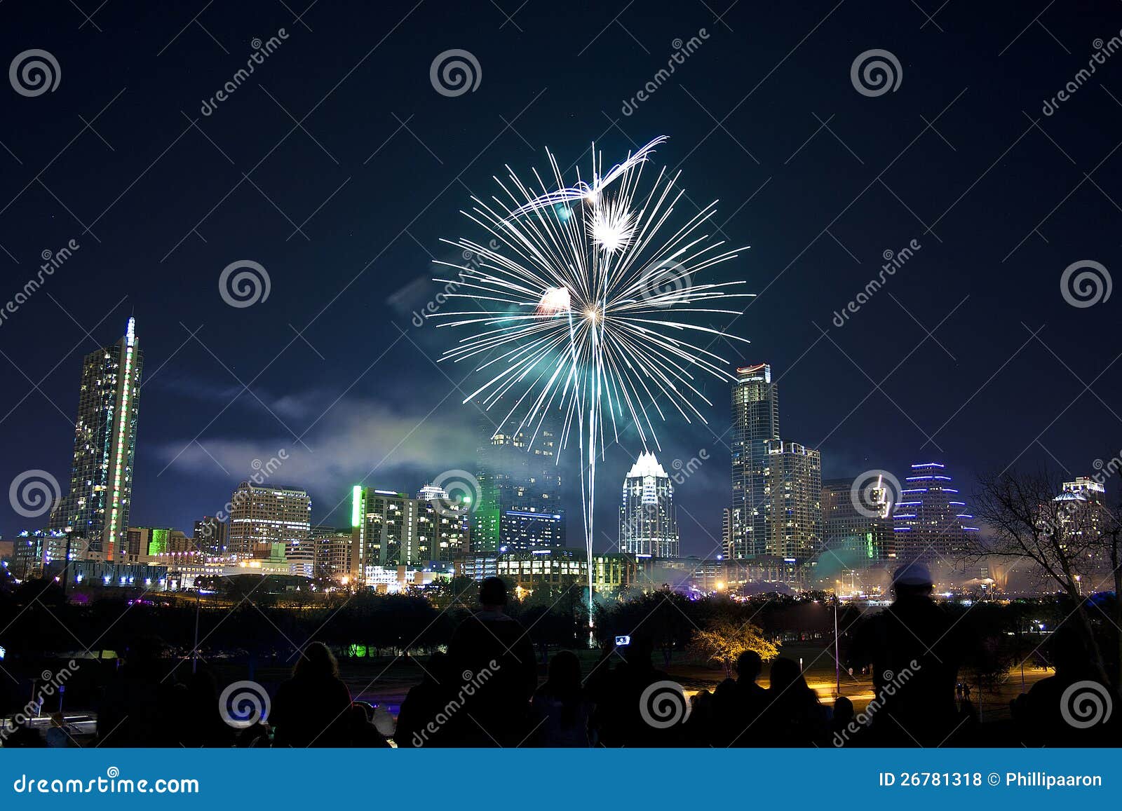 Downtown Austin, Tx Fireworks Stock Photo - Image of celebration, life ...
