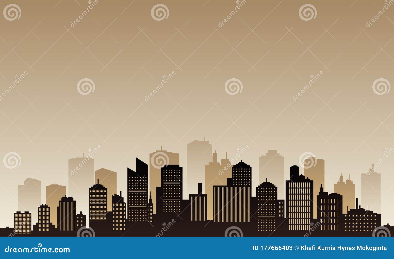 Downtown Background With Blue Sky Vector Illustration | CartoonDealer ...