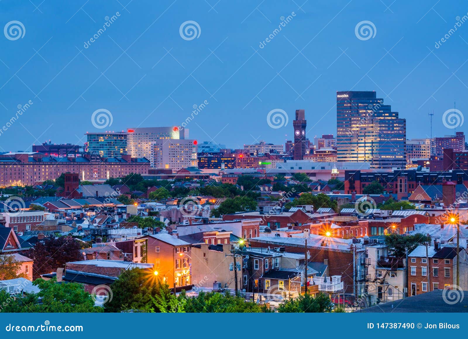 Downtown Baltimore Night View in Baltimore, Maryland Editorial Image ...