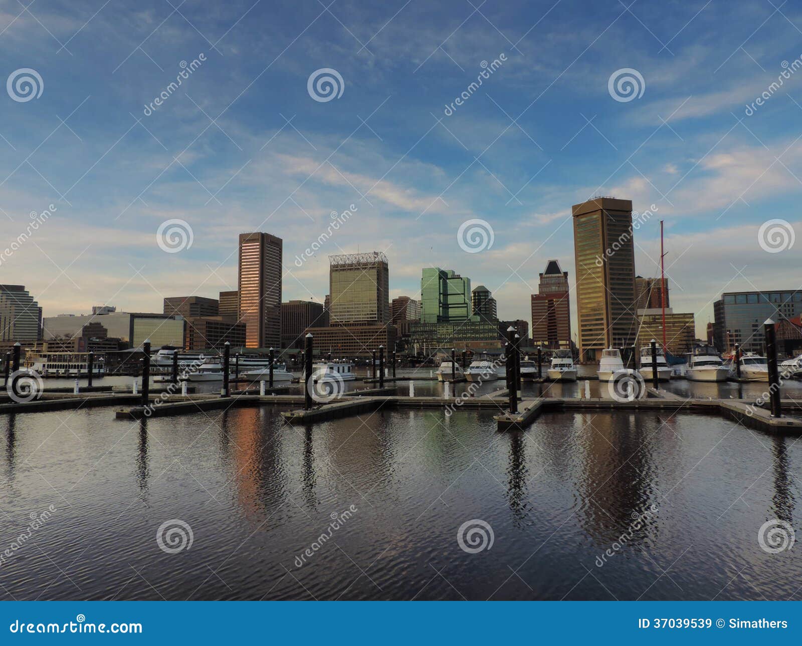 Downtown Baltimore Skyline from the Inner Harbor Editorial Stock Image ...