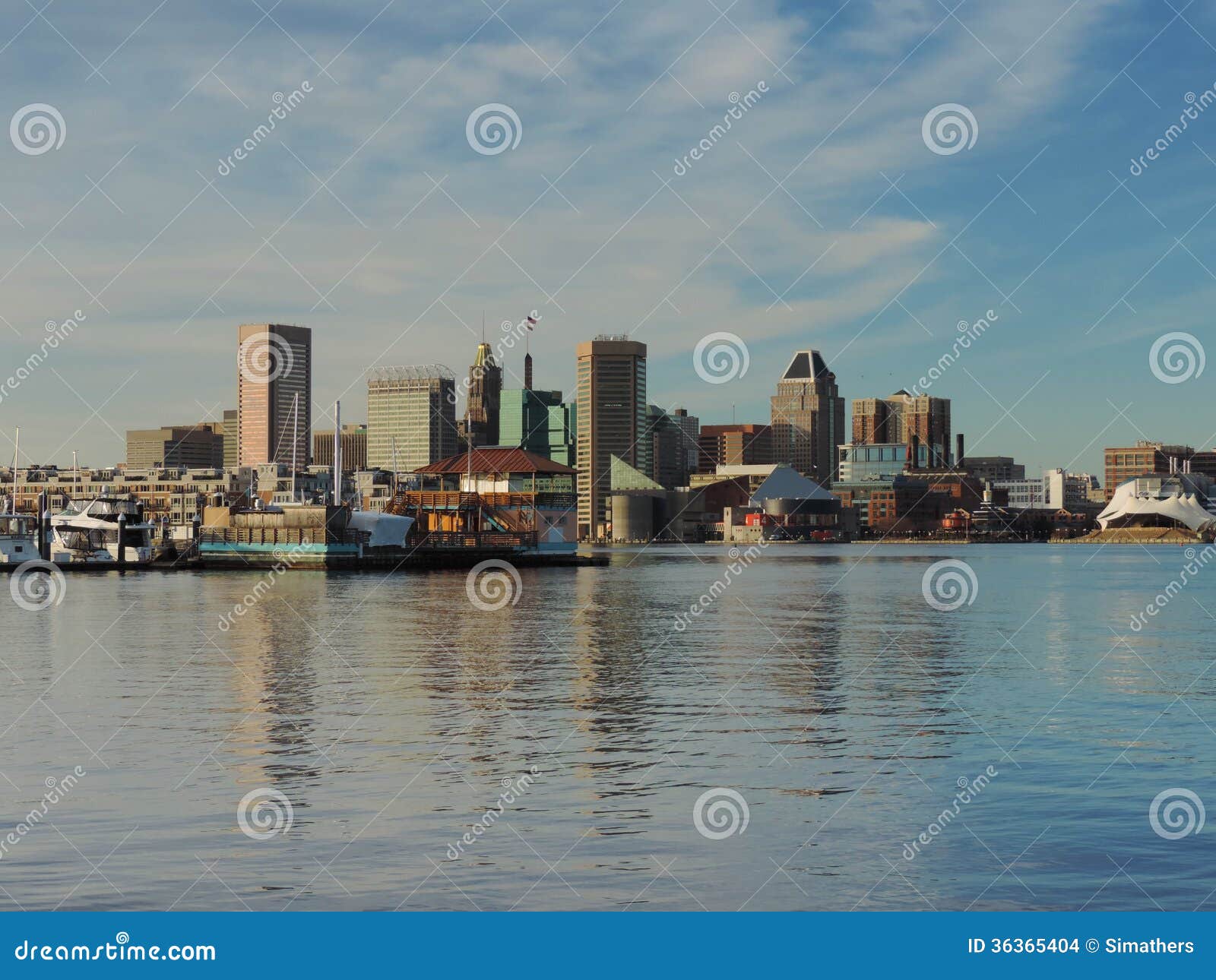 Downtown Baltimore skyline stock photo. Image of building - 36365404