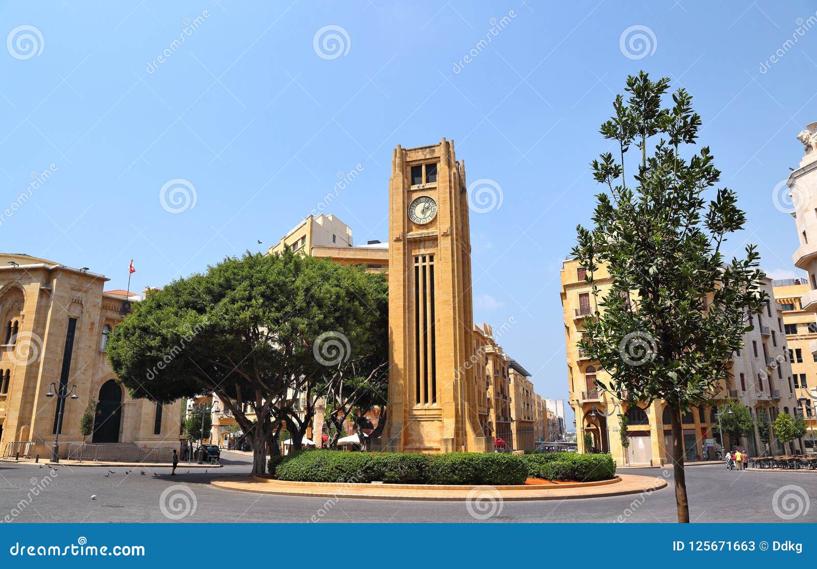 Downtown Beirut: Nejmeh Square Stock Image - Image of downtown ...