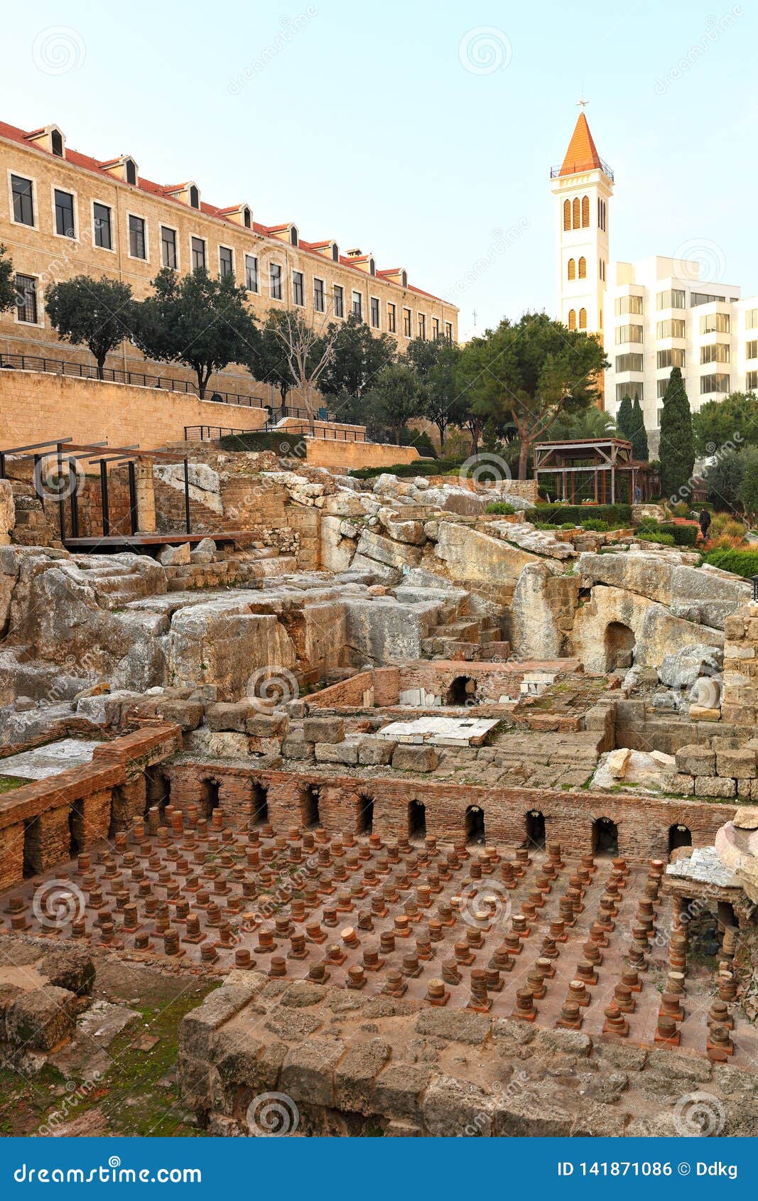 Downtown Beirut Roman Baths Stock Photo - Image of history, locations ...
