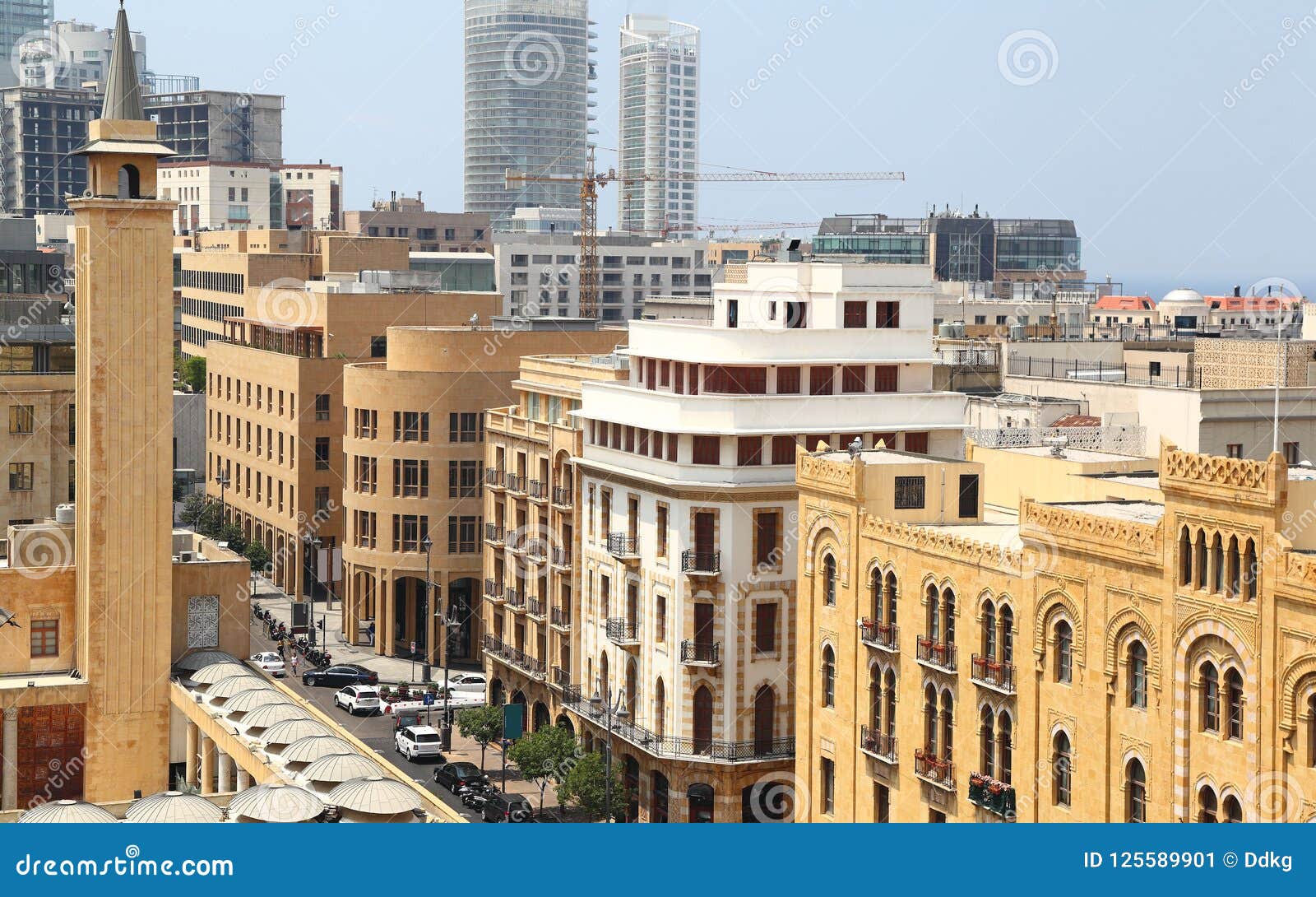 Downtown Beirut in the Summertime Stock Image - Image of mosques ...