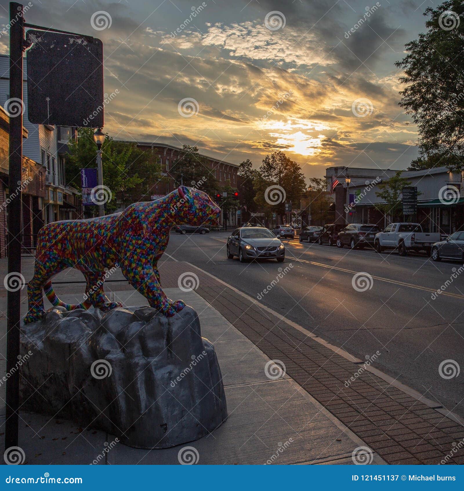 Bennington Vermont Stone Battle Tower With Sun Silhouette Stock Photo ...
