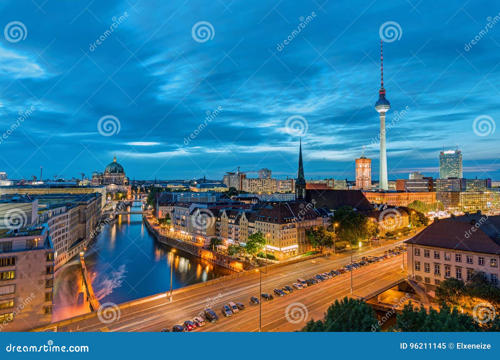 Downtown Berlin with the Famous Television Tower Stock Image - Image of ...
