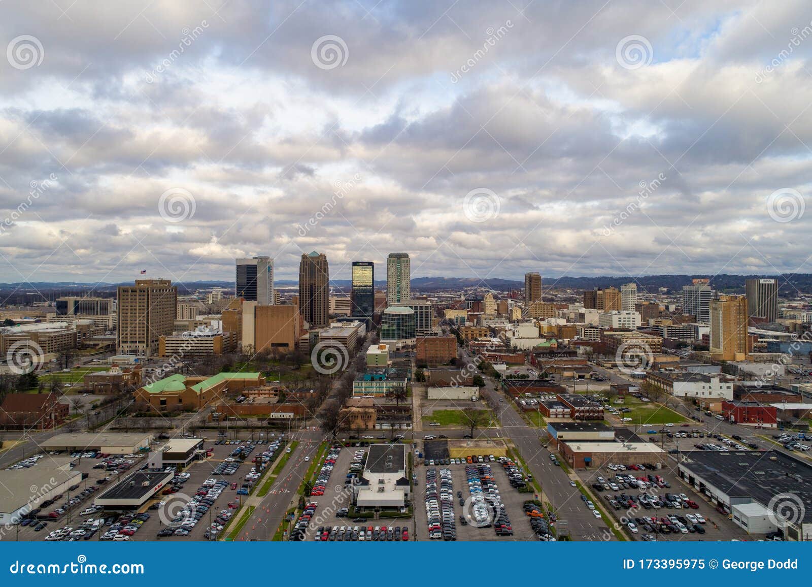 Downtown Birmingham Alabama Stock Image - Image of aerial, urban: 173395975