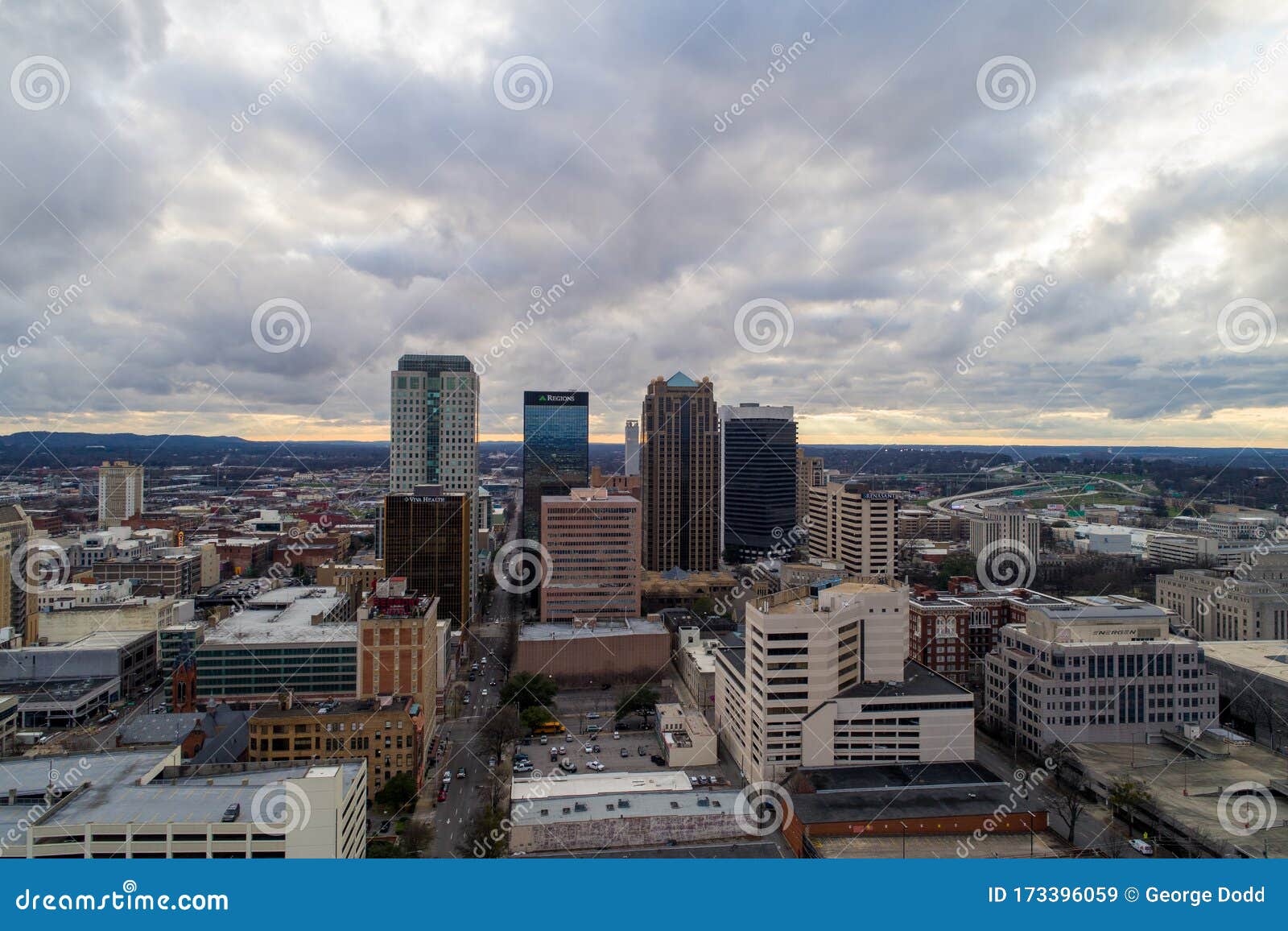 Downtown Birmingham Alabama Stock Image - Image of evening, urban ...