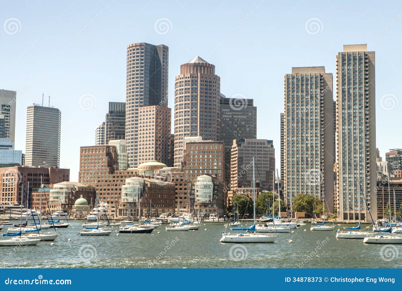 Downtown Boston stock image. Image of buildings, long - 34878373