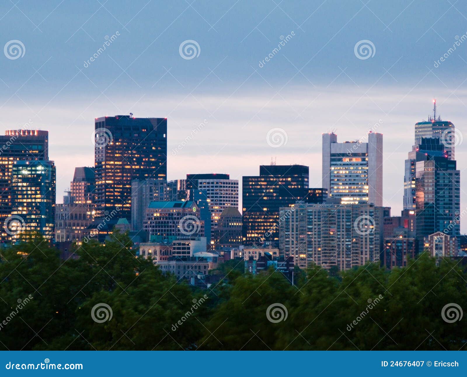 Downtown Boston Skyscrapers Stock Image - Image of america, outdoors ...