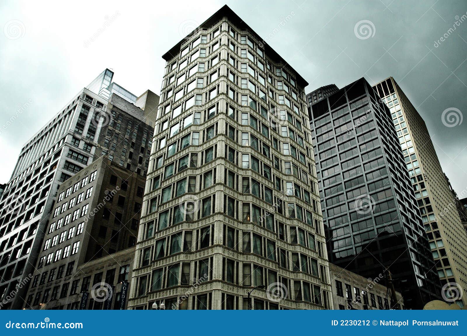 Downtown Buildings stock photo. Image of high, loop, windows - 2230212