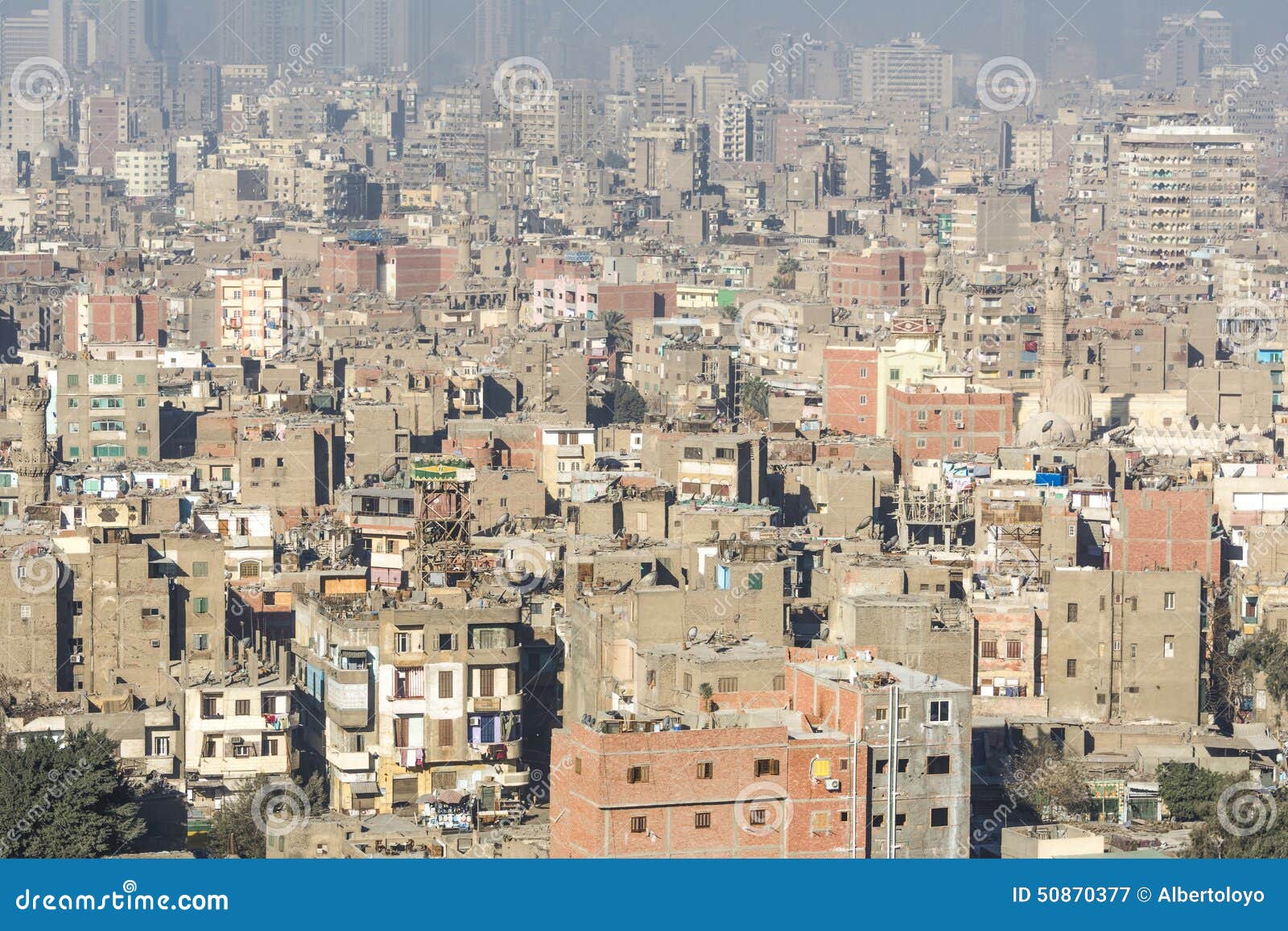 Downtown of Cairo Seen from the Saladin Citadel, Egypt Stock Image ...
