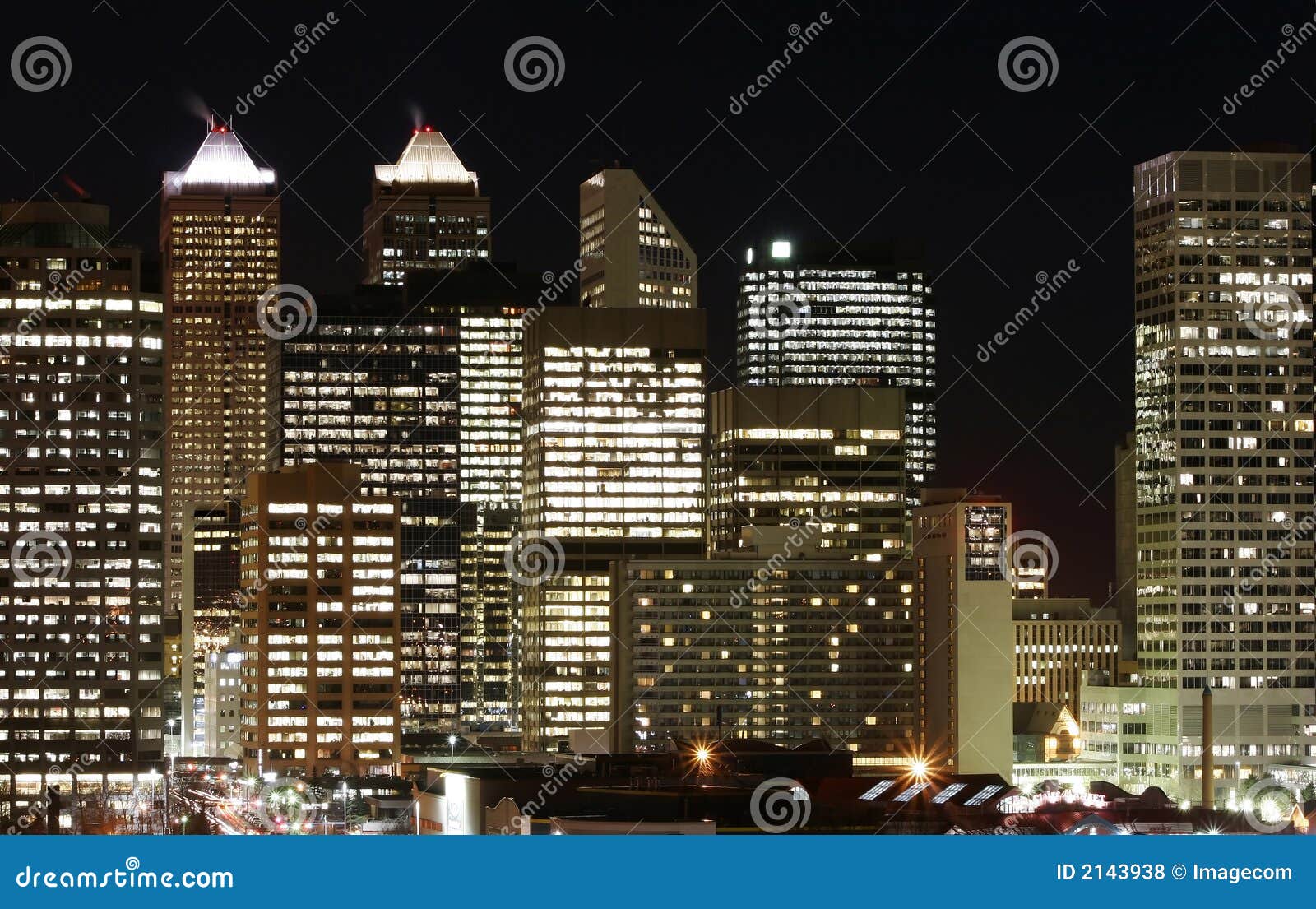 Downtown Calgary Canada Night Stock Photo - Image of canadian ...