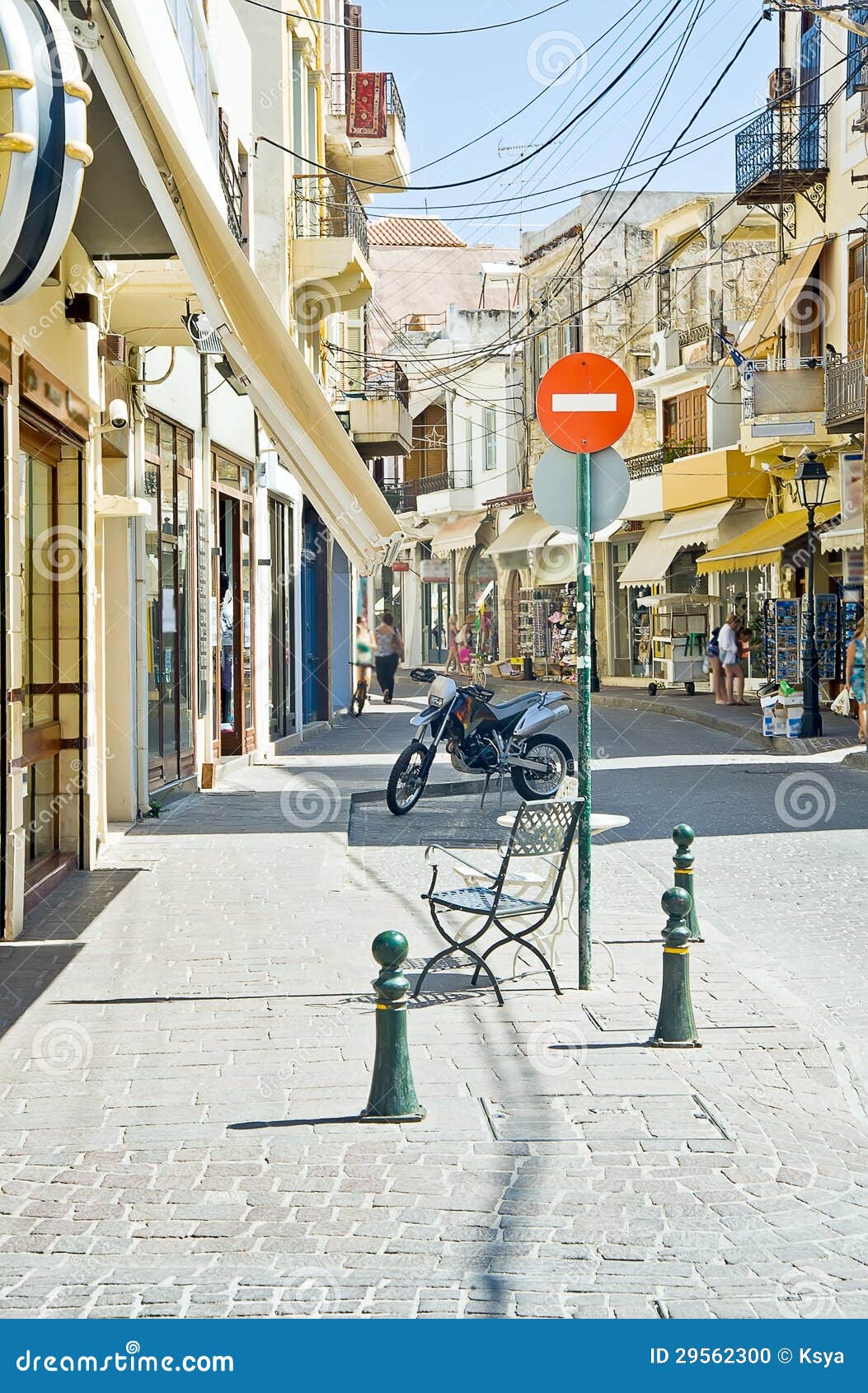 Downtown of Chania, Crete, Greece Stock Photo - Image of pavement ...