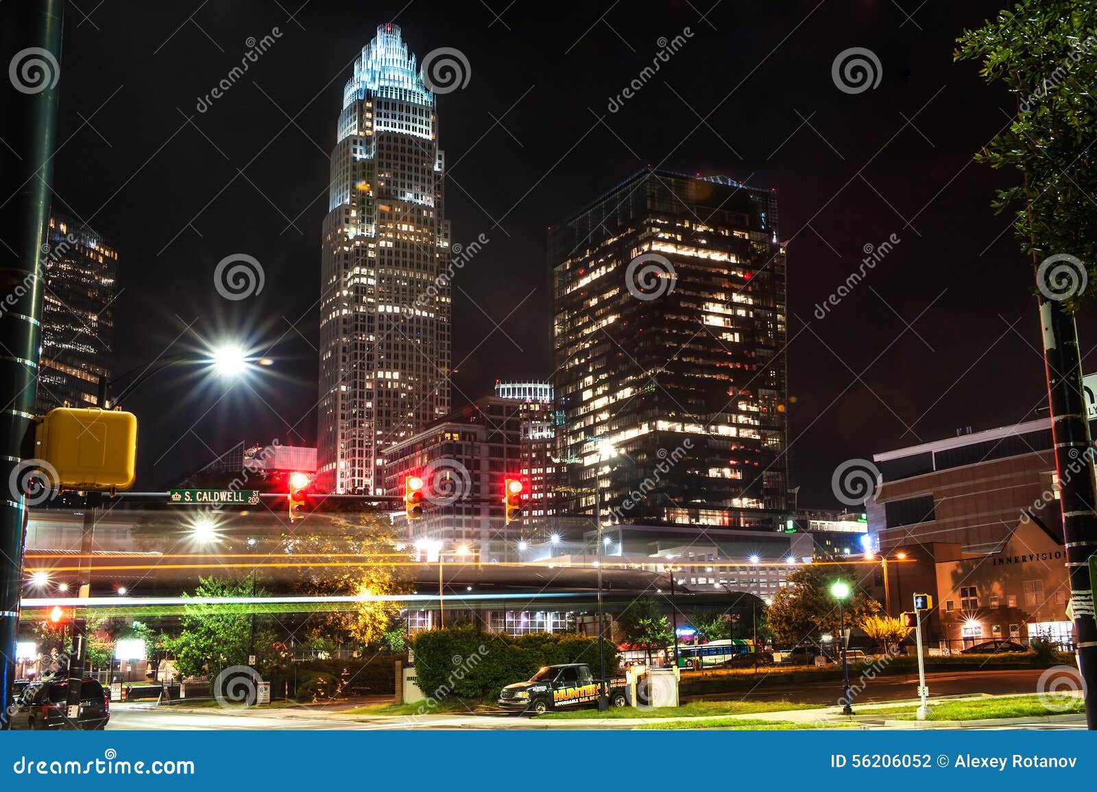 Downtown Charlotte At Night In The Summer Editorial Photography Image Of Carolina Charlotte