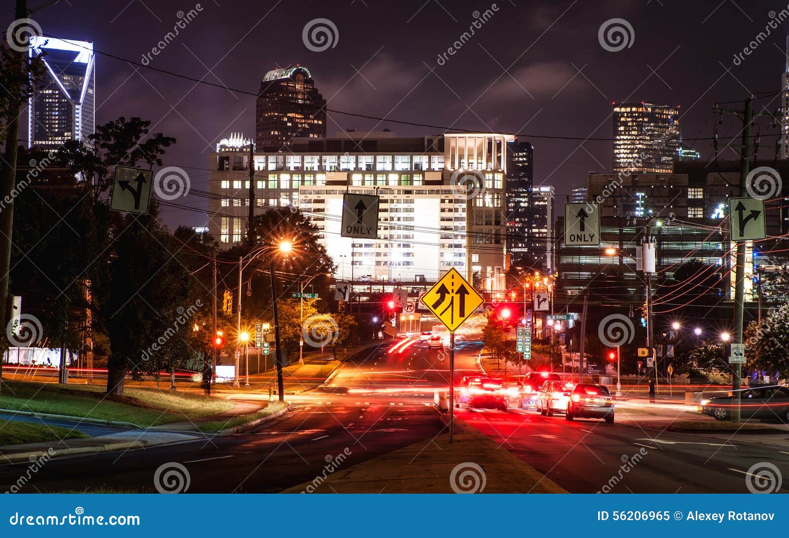 Downtown Charlotte At Night In The Summer Editorial Image Image Of Cityscape Architecture