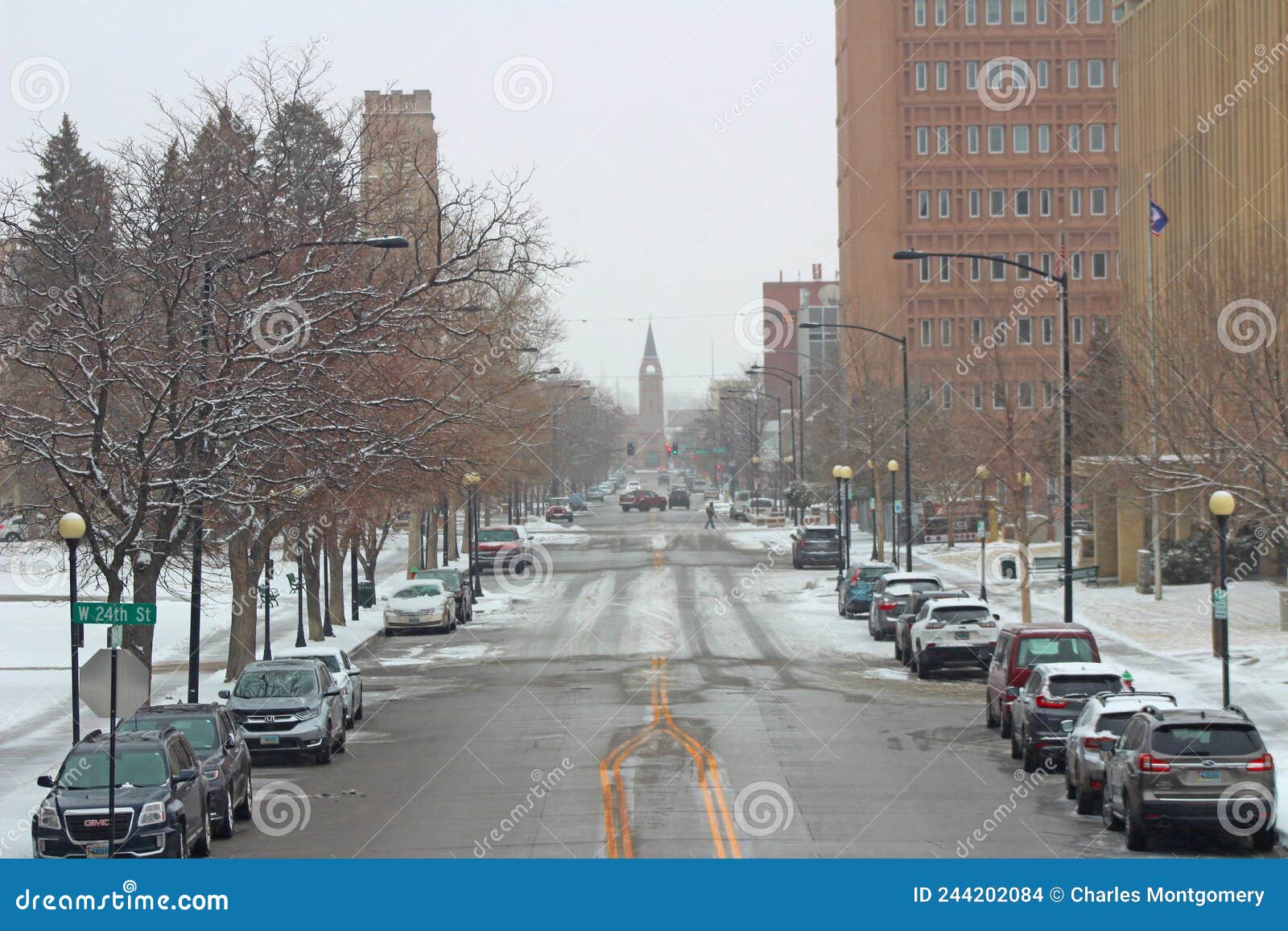 Downtown Cheyenne in the Winter Editorial Stock Image - Image of ...