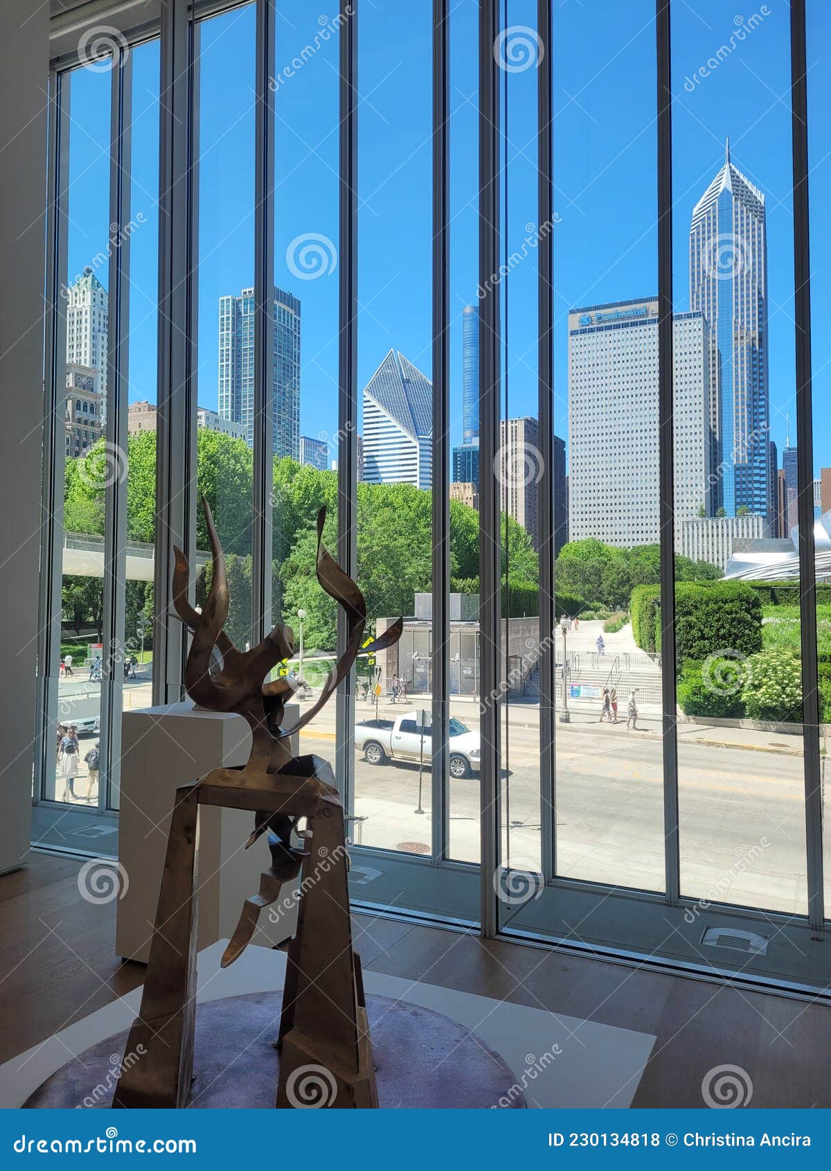 Downtown Chicago from the Museum Window Editorial Stock Photo - Image ...