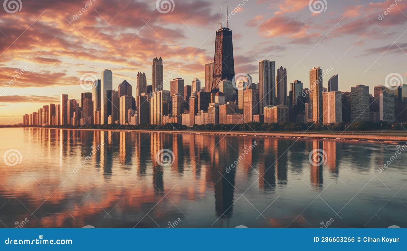 Downtown chicago panorama stock illustration. Illustration of wallpaper ...