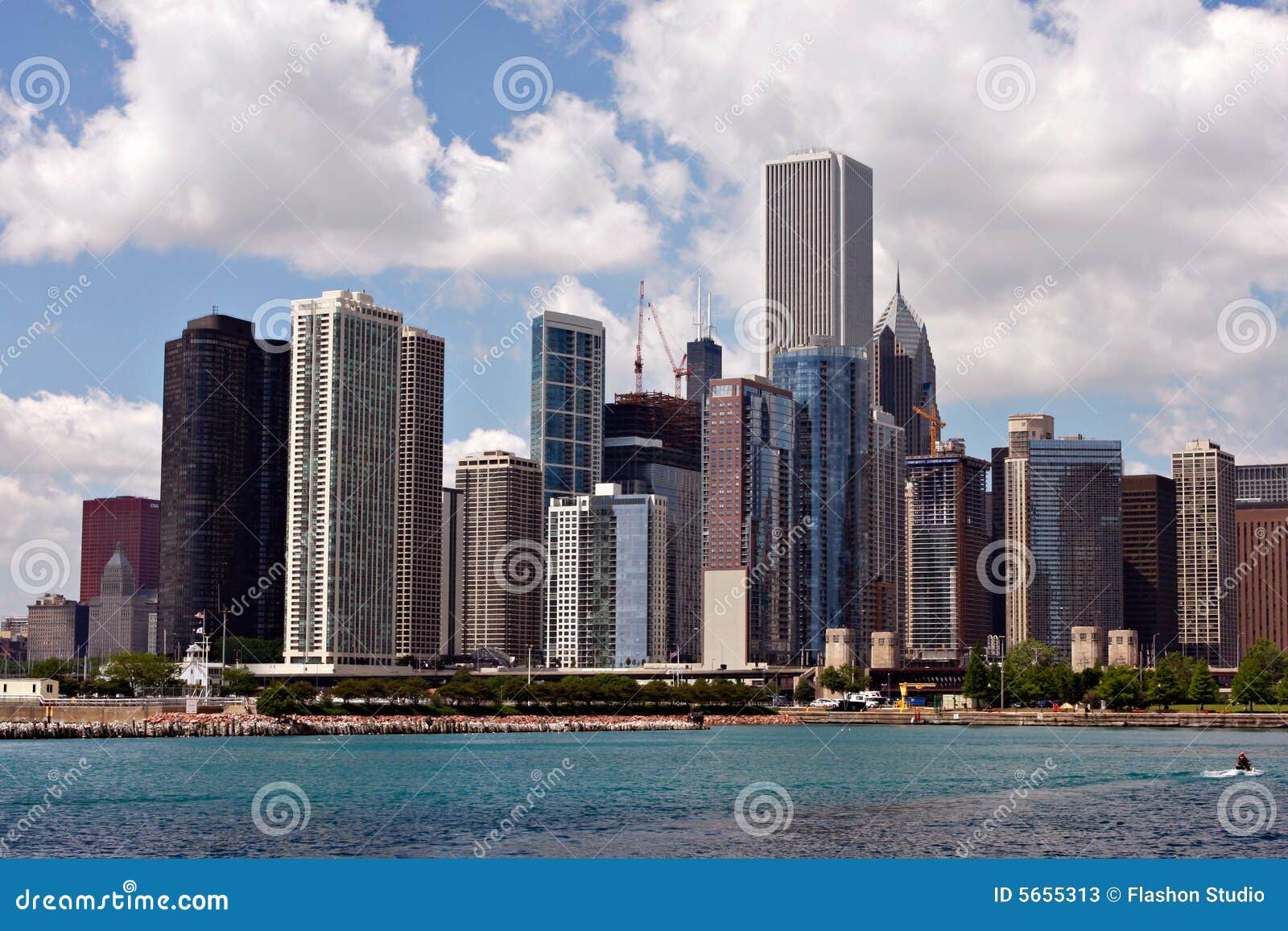 Downtown Chicago Skyline stock image. Image of cityscape - 5655313