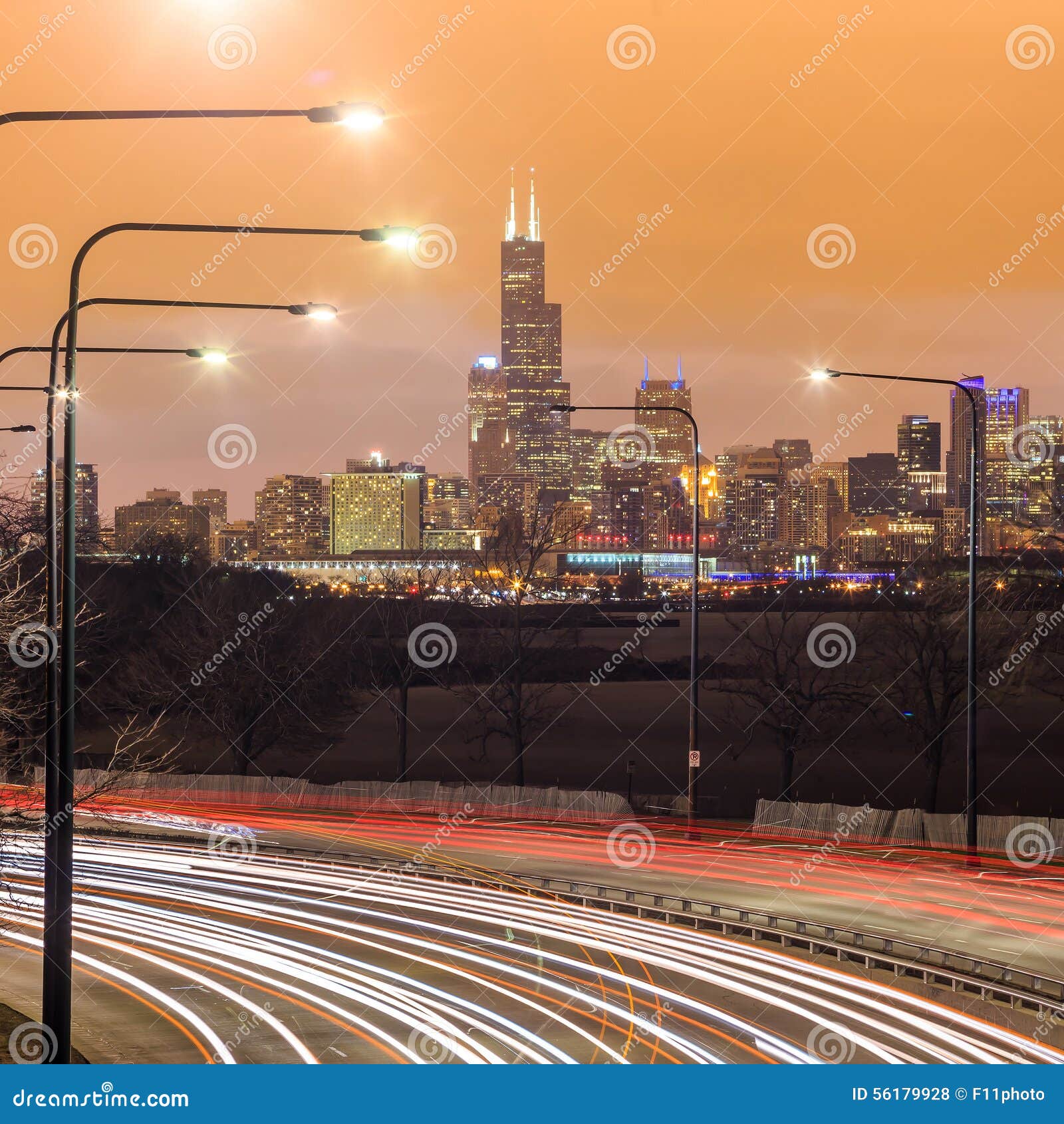 Downtown Chicago Skyline stock photo. Image of contemporary - 56179928