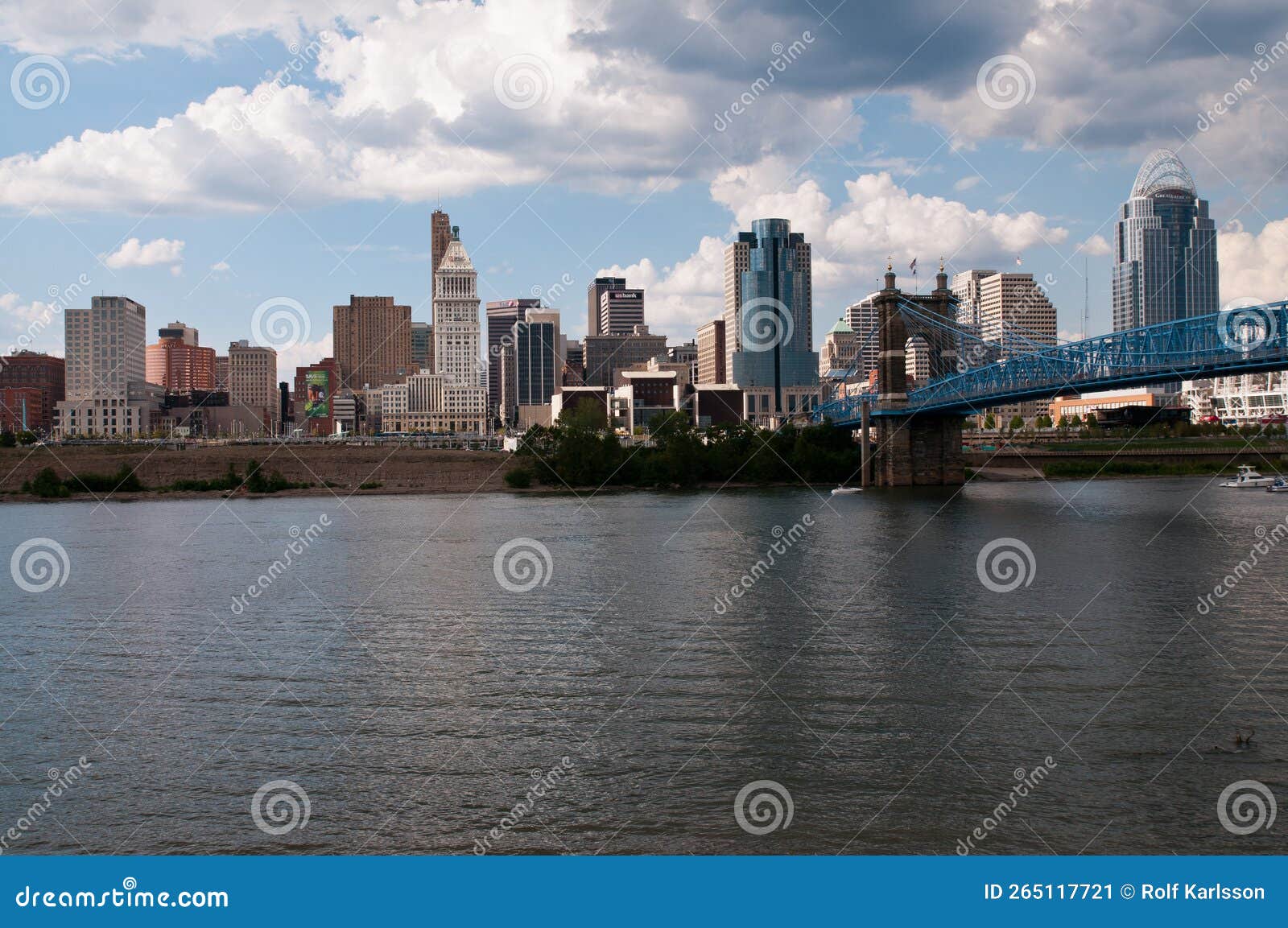 Downtown Cincinnati, Ohio, Seen from the Kentucky Side Across the Ohio ...