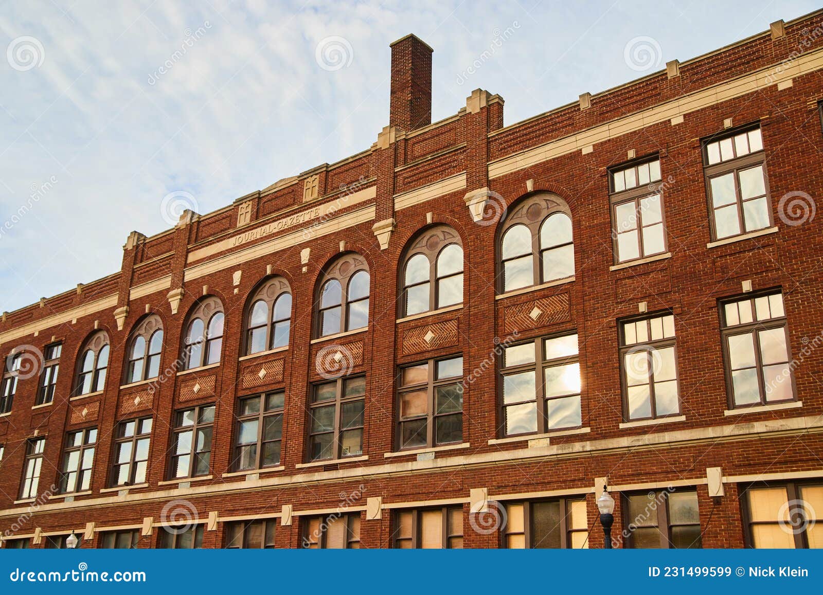 Downtown City Architecture of Brick Building Stock Image - Image of ...