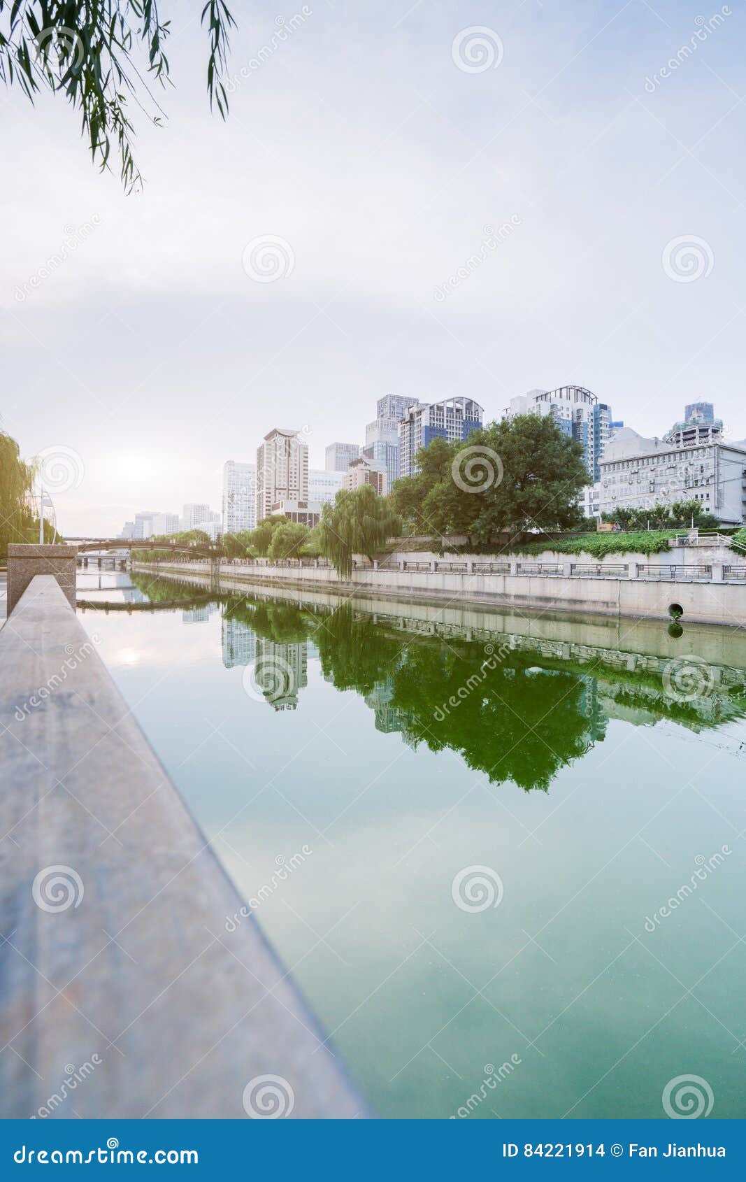 Downtown City Skyline Along the River in China Stock Photo - Image of ...