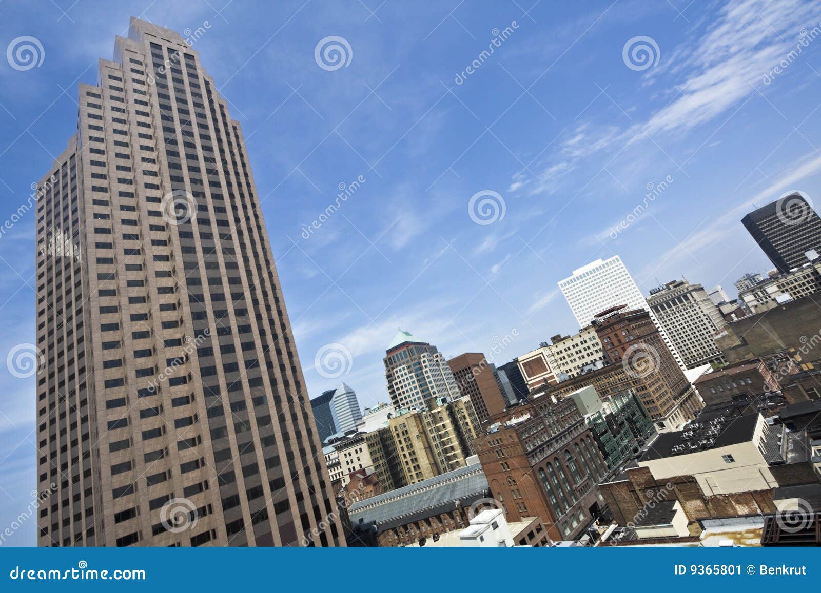 Downtown Cleveland Morning Time Stock Image - Image of colorful, office ...