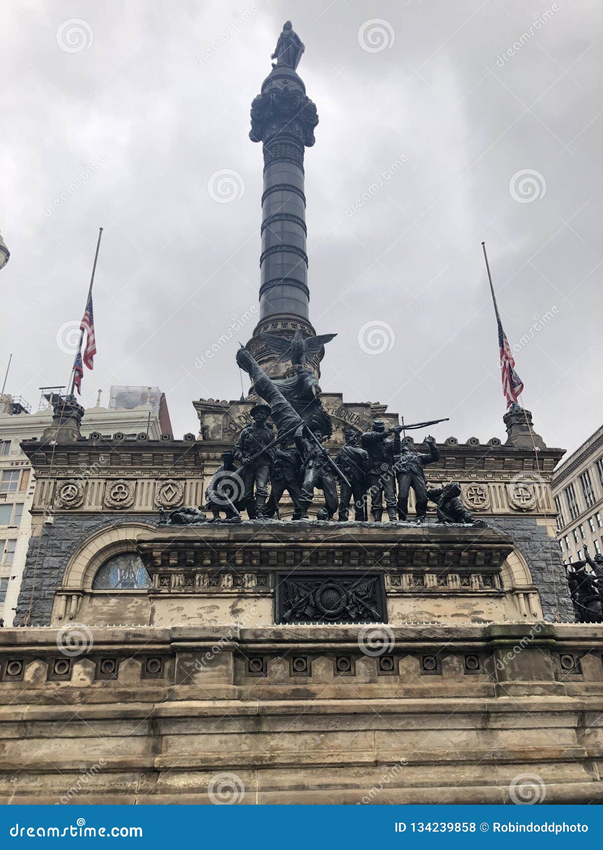 Downtown Cleveland Public Square Stock Photo - Image of square, public ...