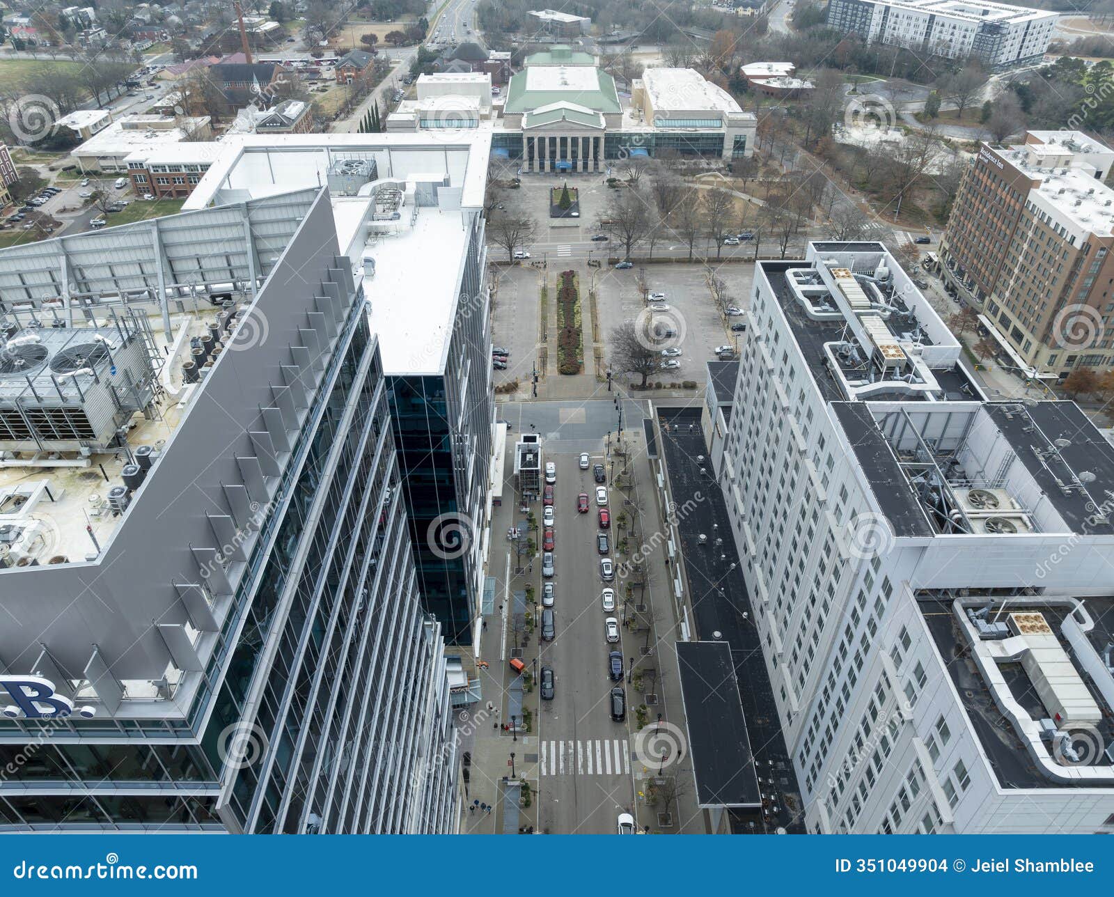 A Major Street Downtown in Winter. Stock Photo - Image of street ...